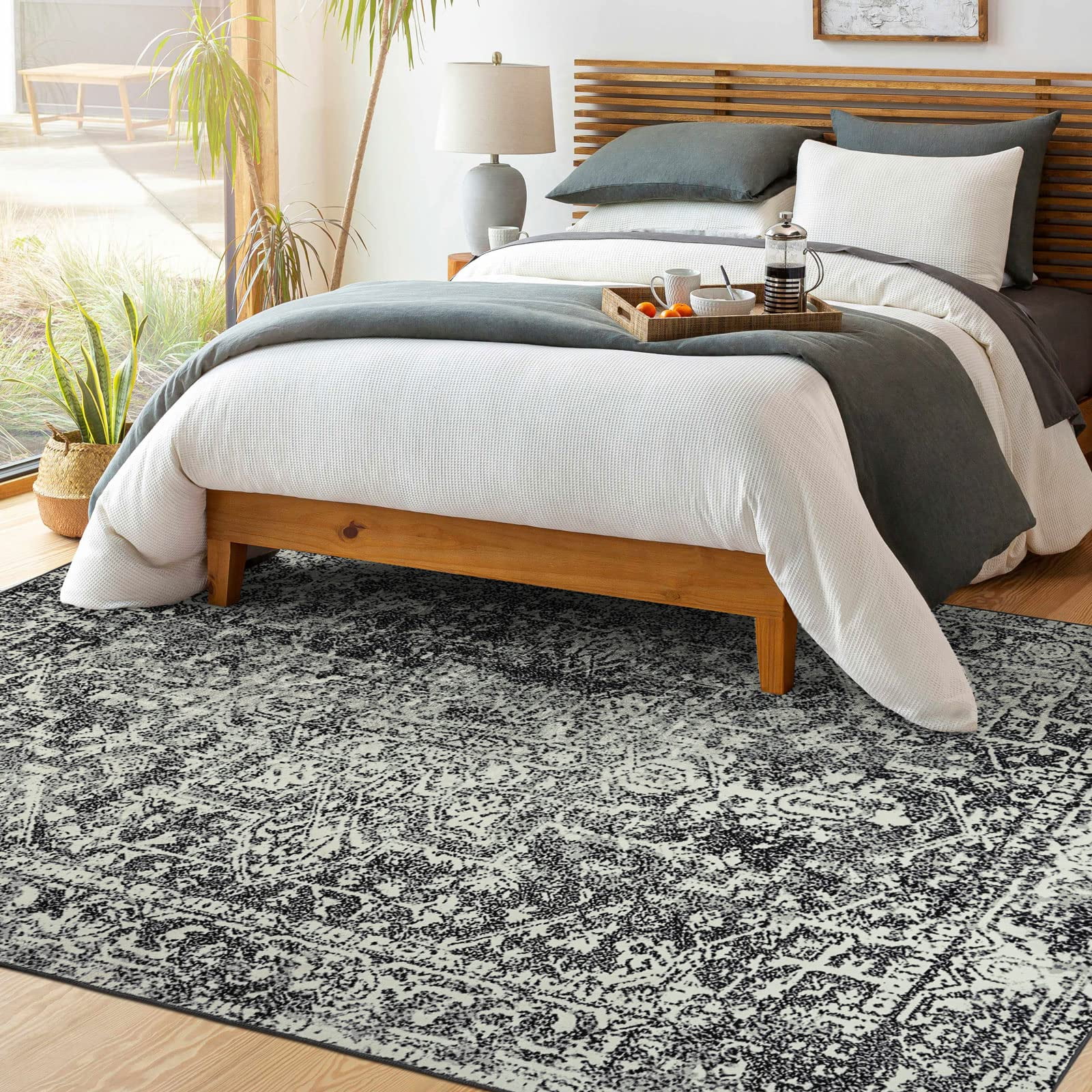 Wonnitar Vintage 5x7 Rug, Washable Rug Runner for Hallways Non-Slip ...