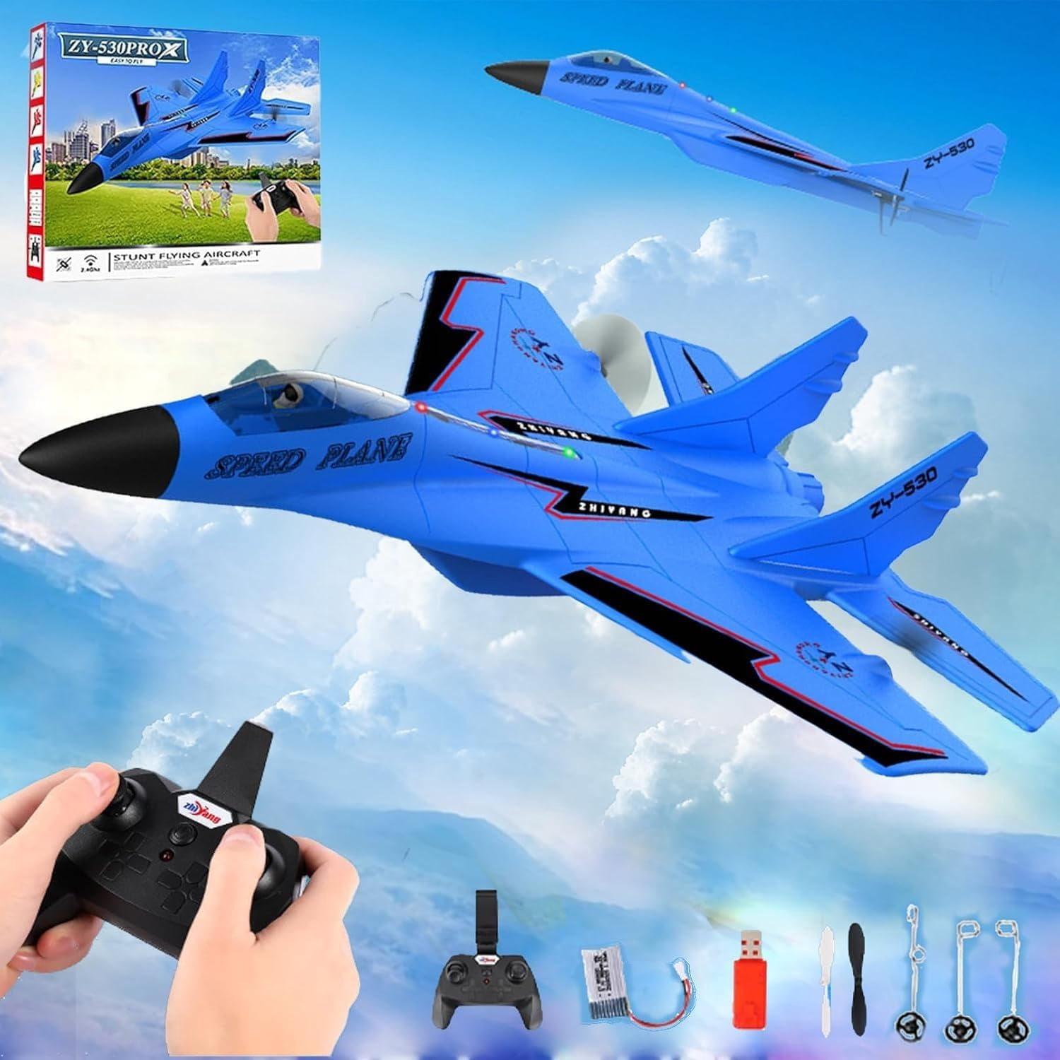 Wonstorex Rc Plane - 2.4ghz Rc Remote Control Fighter Model Toy,ZY530 ...