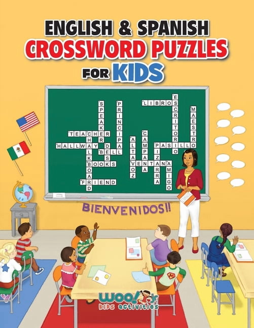 Woo! Jr. Kids Activities Books: English and Spanish Crossword Puzzles ...