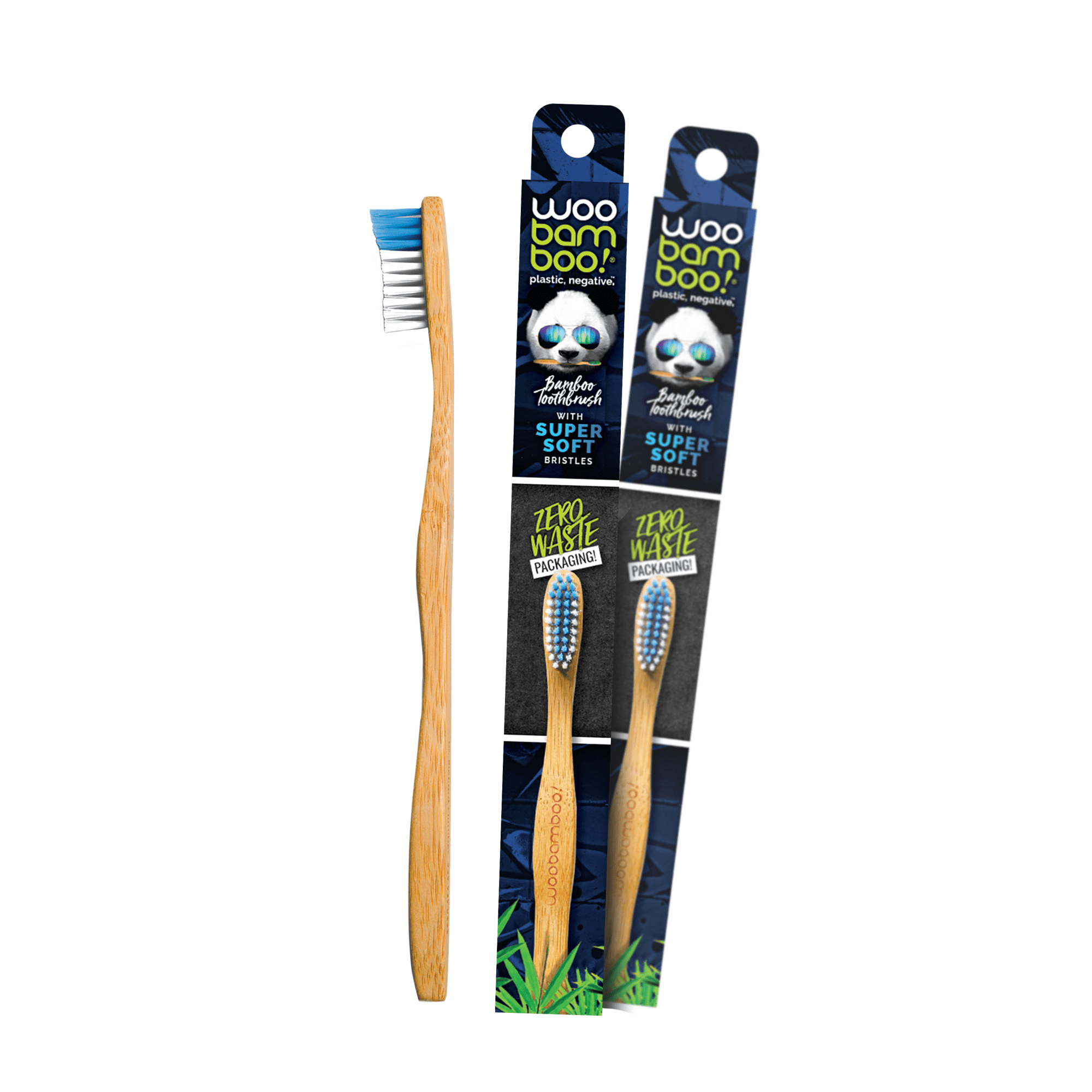 WooBamboo! Zero Waste Packaged Signature Bamboo Toothbrush - Super Soft ...