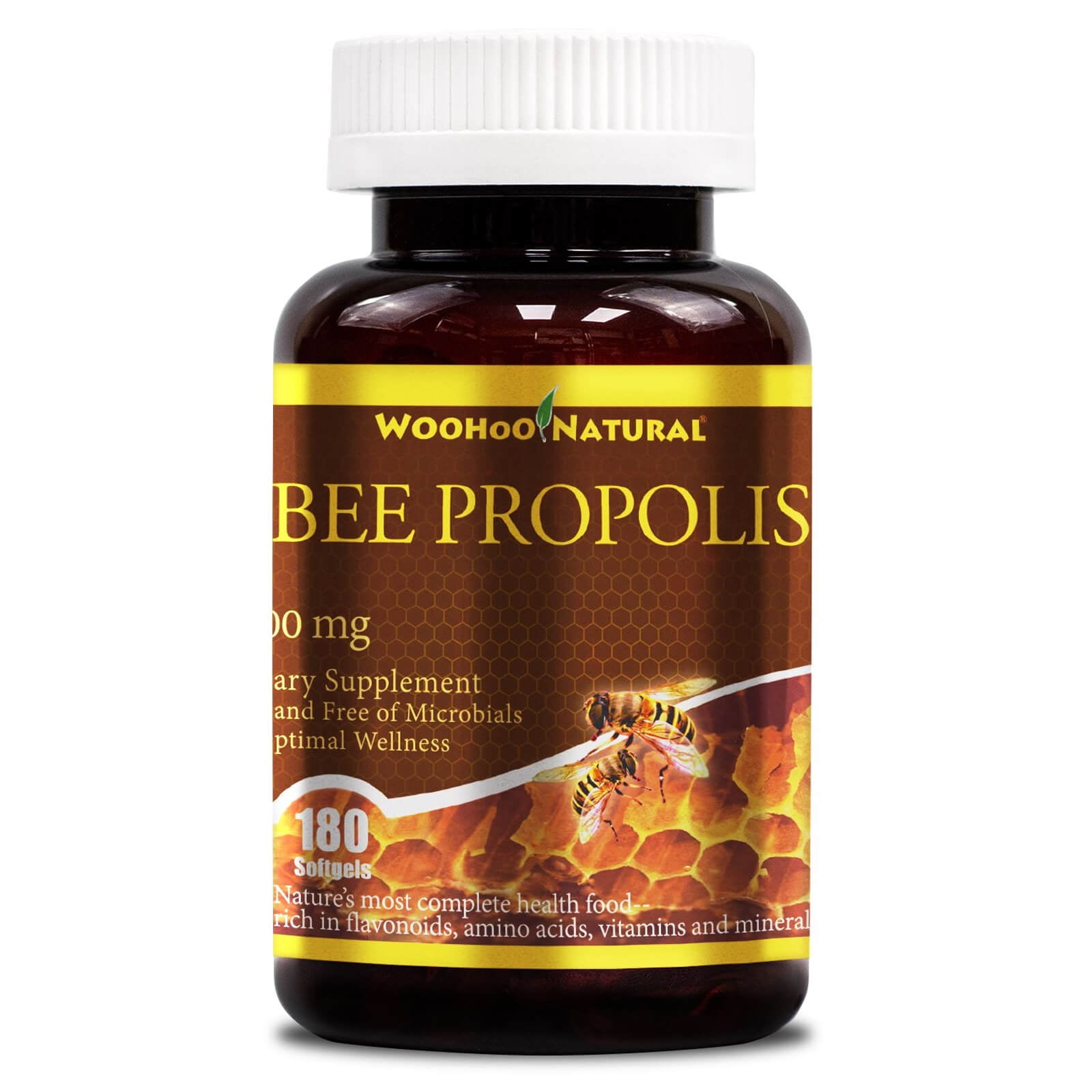 WooHoo Natural Bee Propolis Extract 1000mg Supplement - 180 Softgel ...
