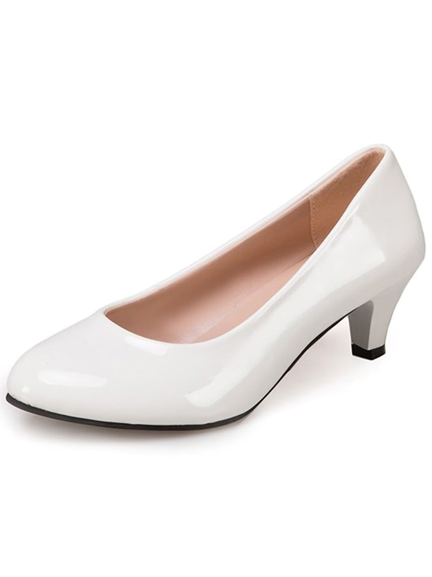 Woobling Womens Dress Pumps Shoes Pointed Toe Kitten Heel Slip On ...