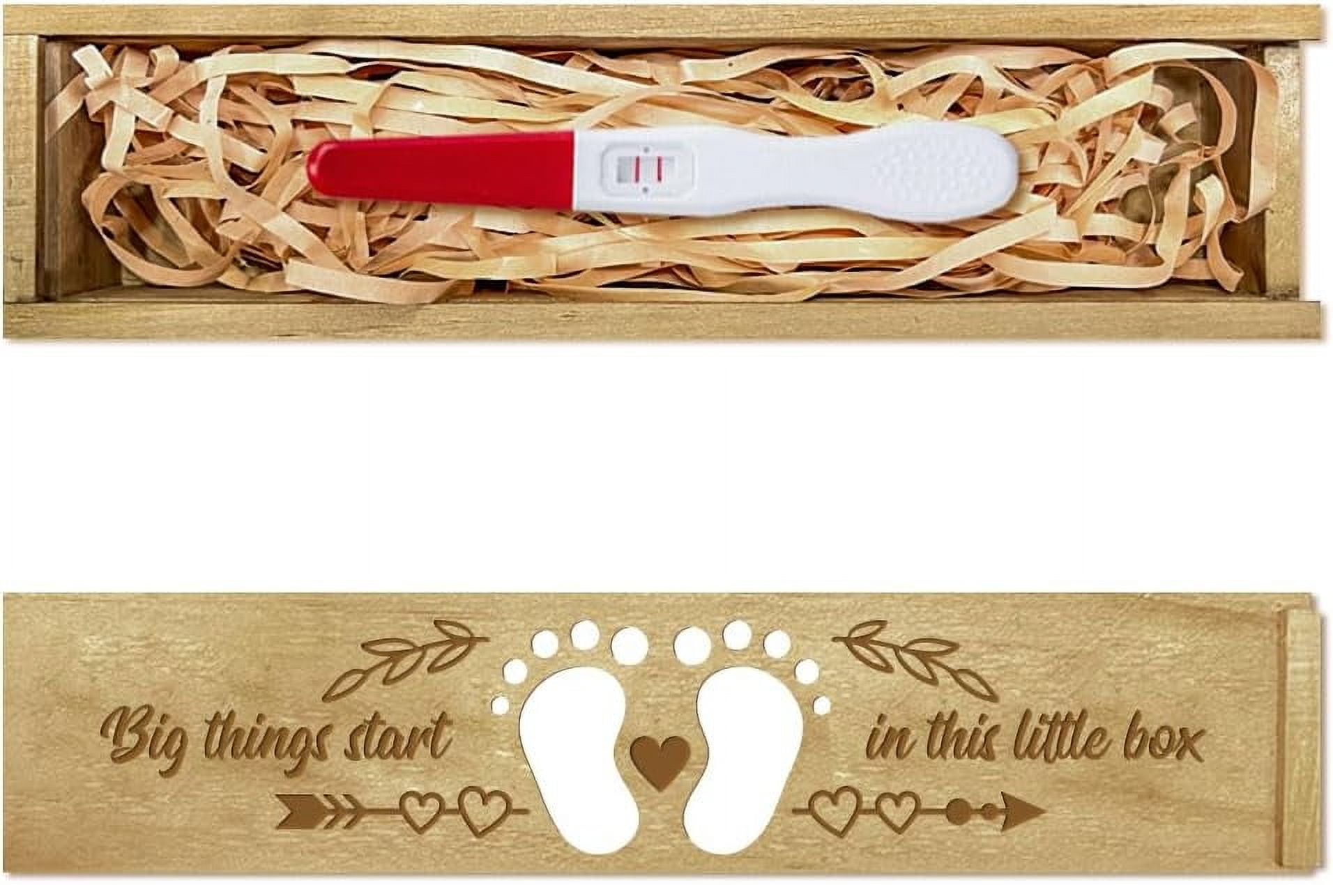 Wood 1 pc Rectangle Wooden Pregnancy Test Keepsake box with Slide Cover ...