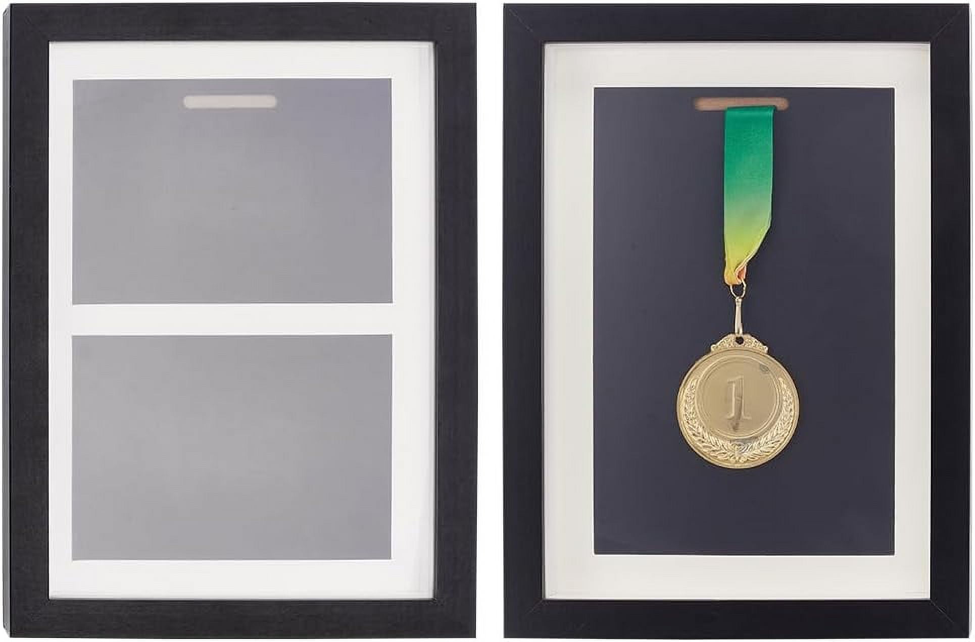 Wood 1 set Medal Display Shadow box Frame Black Single Medal Display ...