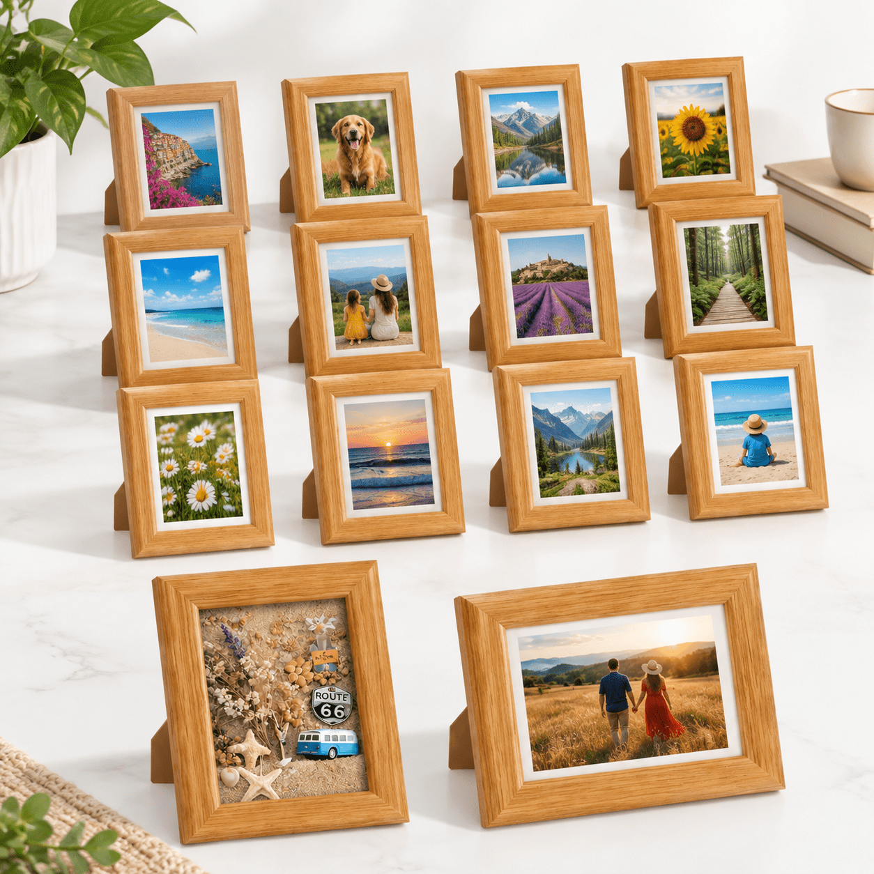 Wood 2x3 12-Pack Mini Photo Frames for Instax Mini Film Prints ...