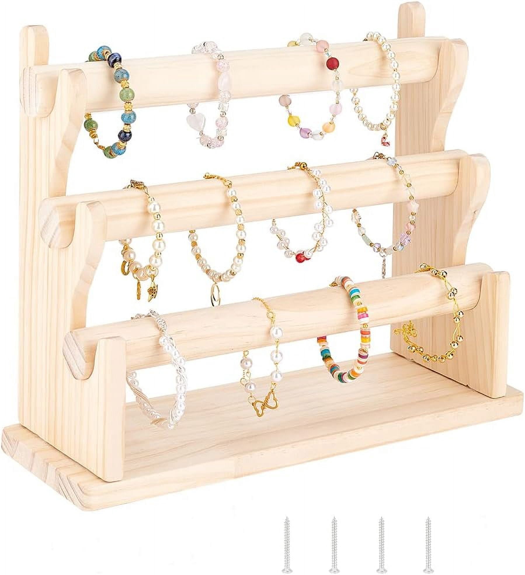 Wood 3 Tier Detachable Bracelet Holder Bangles Display Storage Stand ...