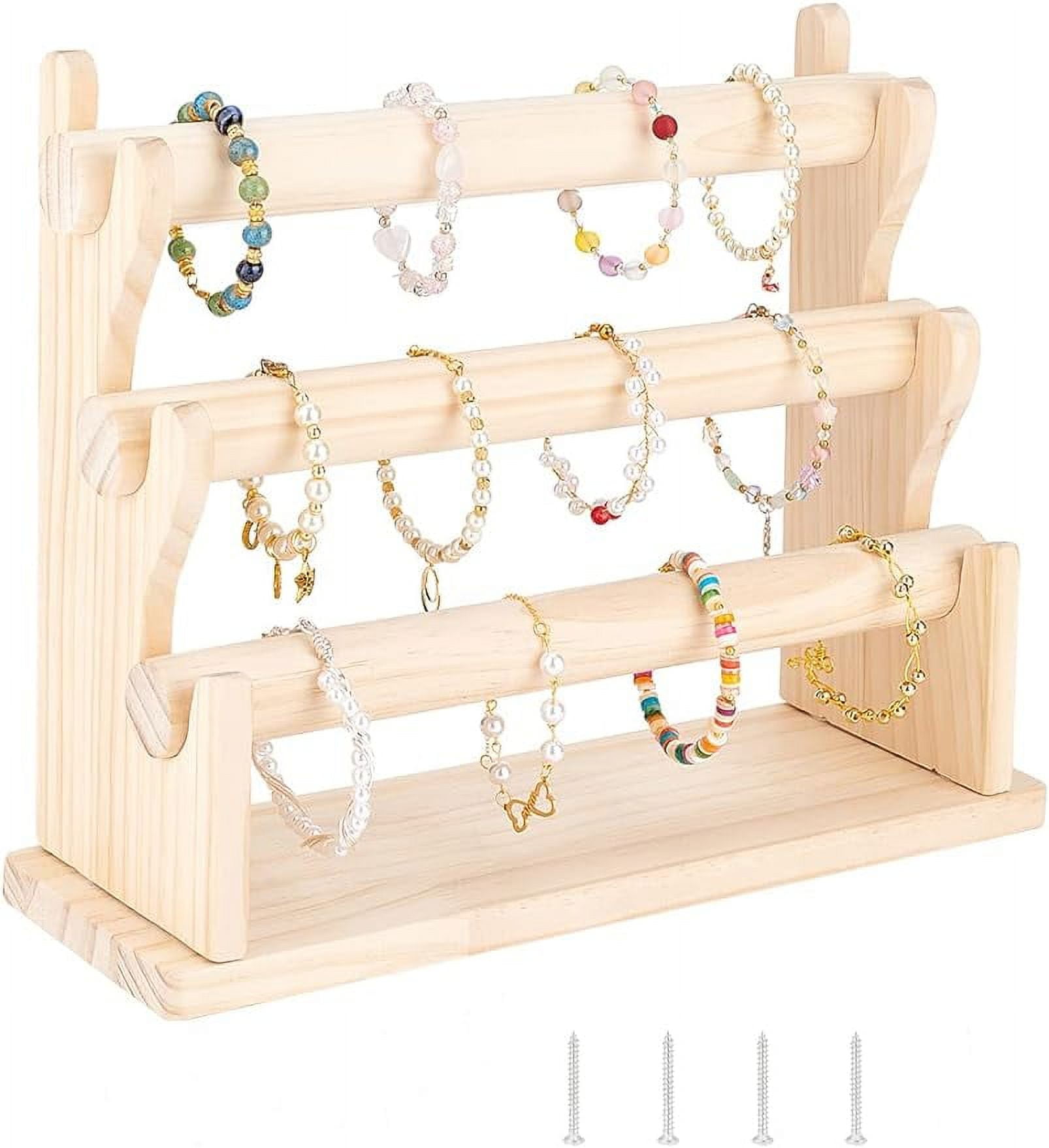 Wood 3 Tier Detachable Bracelet Holder Bangles Display Storage Stand ...