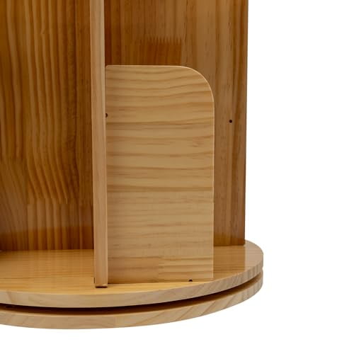 Wood 360° Rotating Bookshelf Tower 3 Tier Round Spinning Bookshelf ...