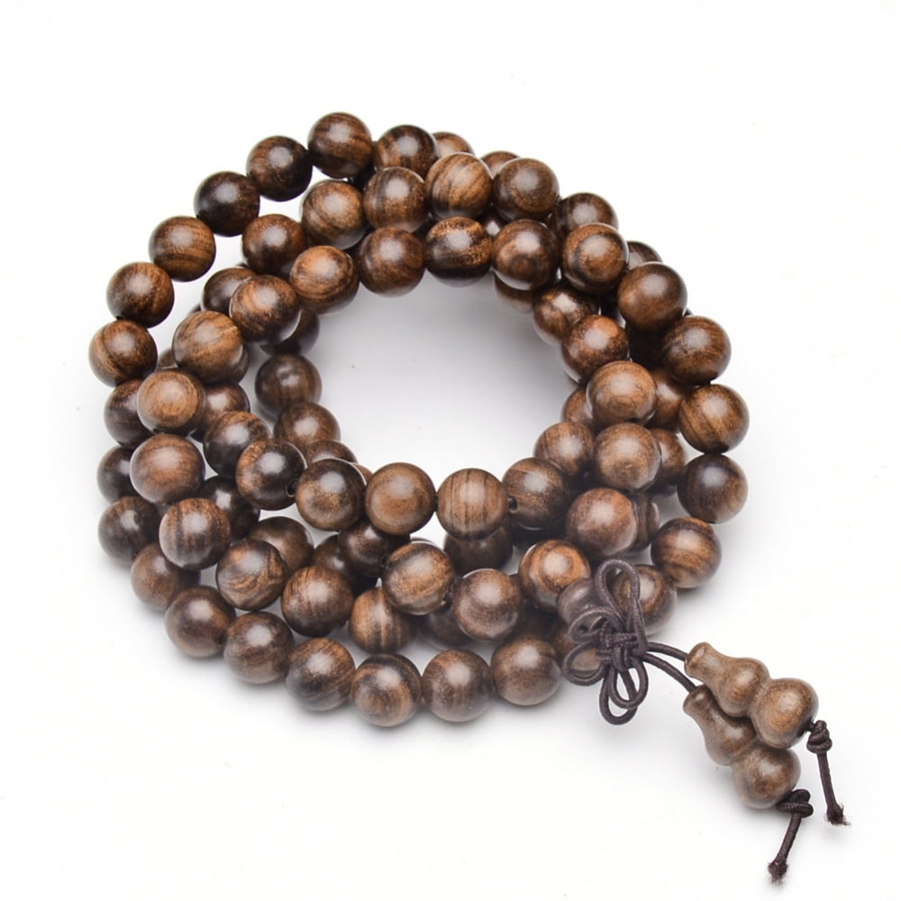 Wood 5 pc 5-Loop Wrap style Buddhist Jewelry Black Bulinga Keva Mala ...