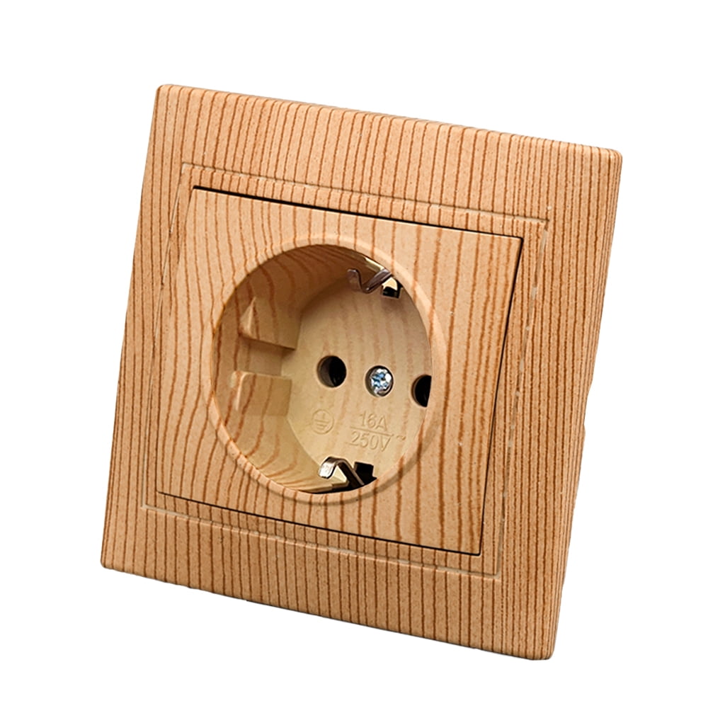 Wood AC 1 Gang 1 Way On/Off EU Standard Wall Rocker Switch Classic ...