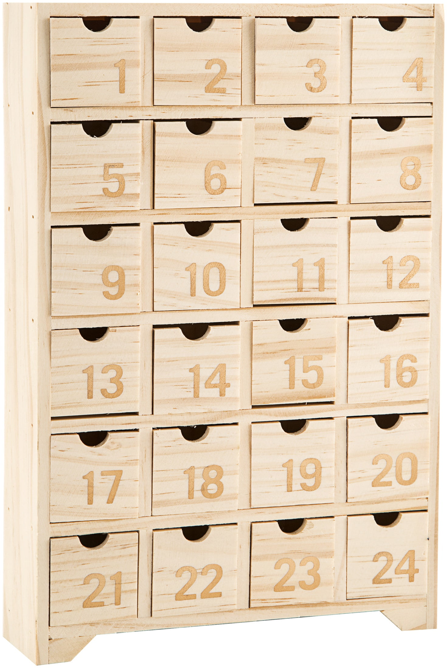 Wood Advent Calendar-7.12"X11"X2" - Walmart.com