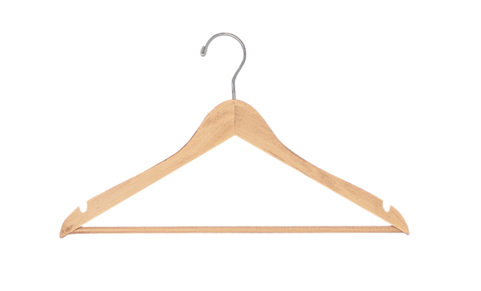 SSWBasics Wood All Purpose Hangers - Natural Wood - 17 inches - Case of ...