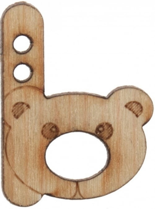 Wood Alphabet Letter Buttons - Natural Letter B - Walmart.com