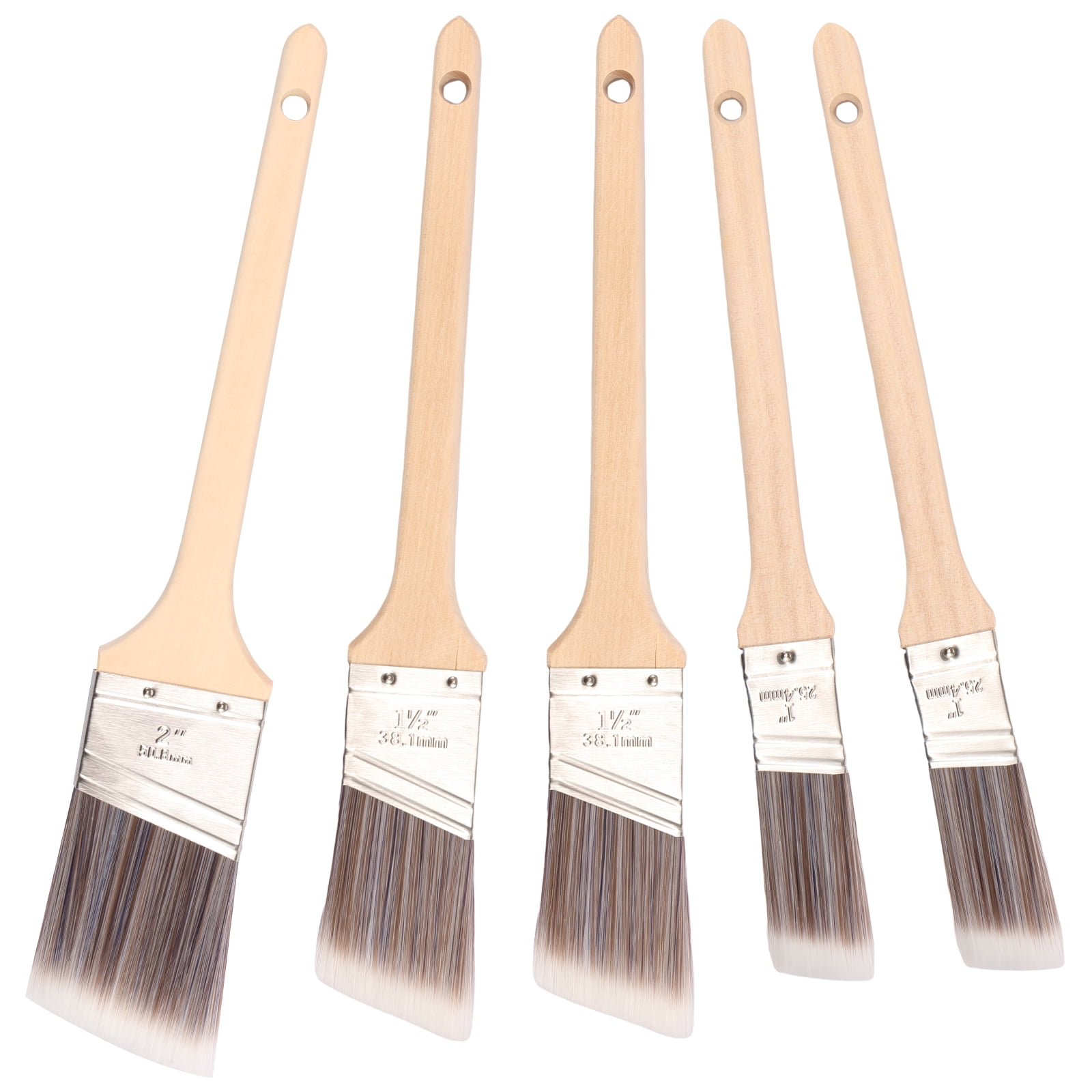 Wood Angled Sash Paint Brush Set Verstaile Sturdy Wood Handle Paint ...