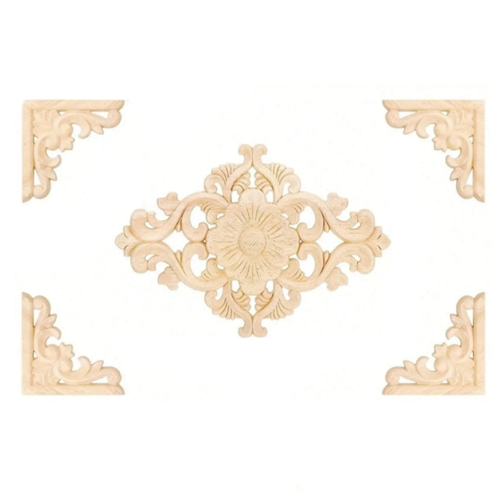 Wood Applique Onlays Hand Carved Wooden Applique Decors for Furniture ...