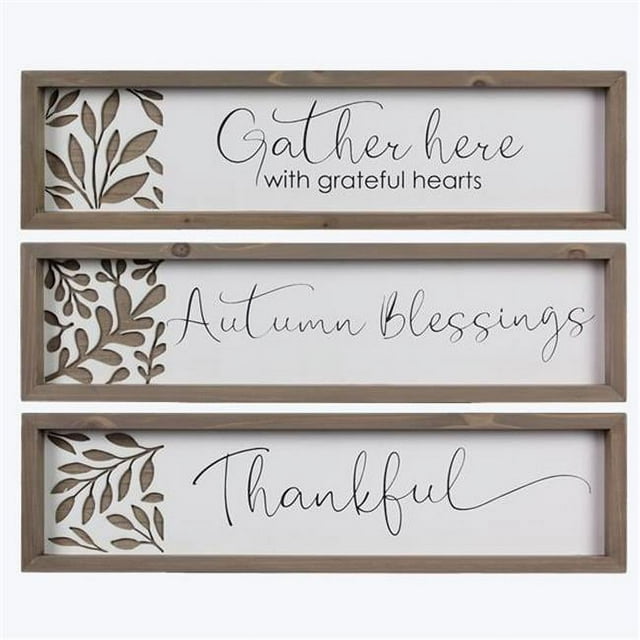 Wood Autumn Skies Framed Wall Signs with Cutout Design, Assorted Color ...