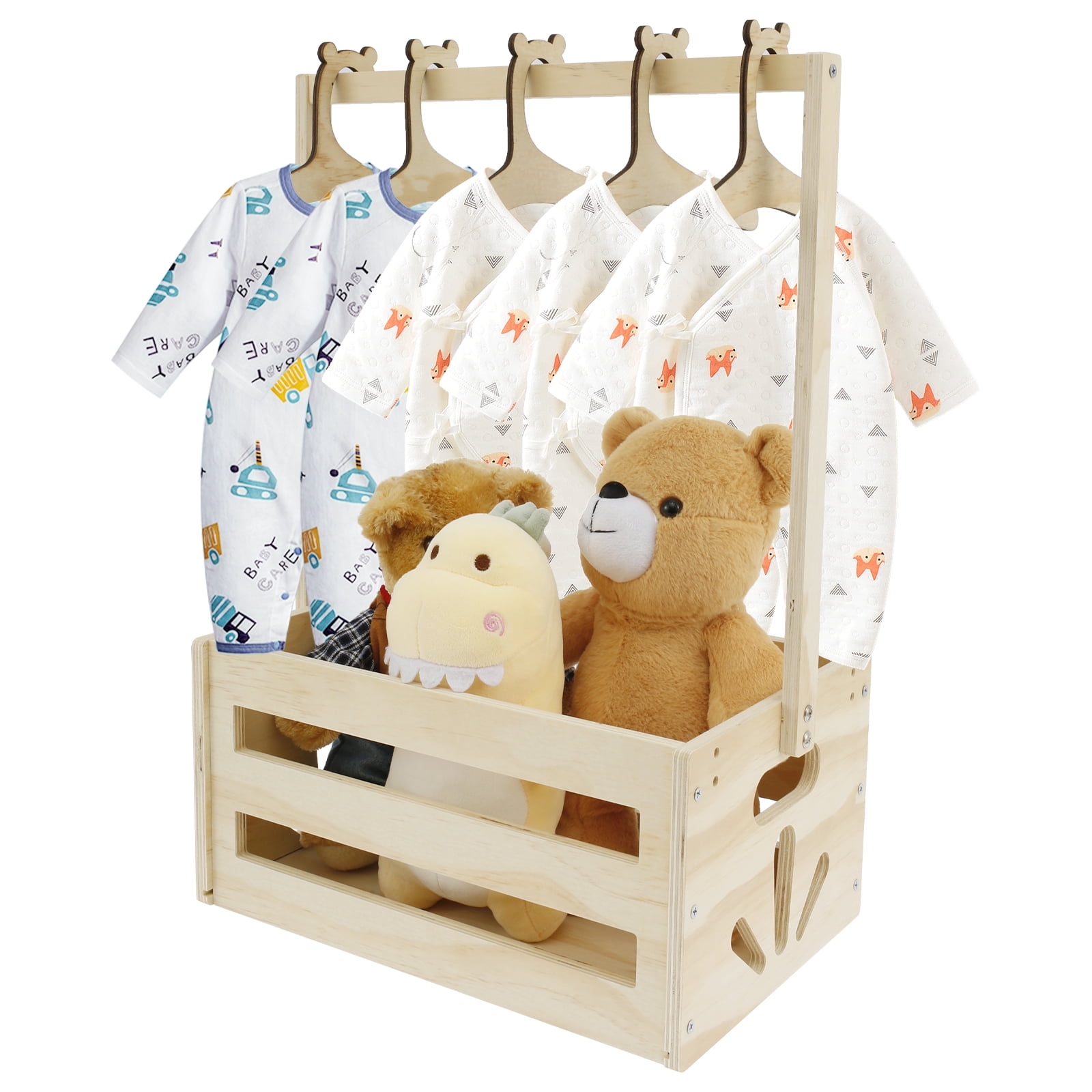 Wood Baby Shower Crate Closet Practical Baby Storage Crate with Handle ...