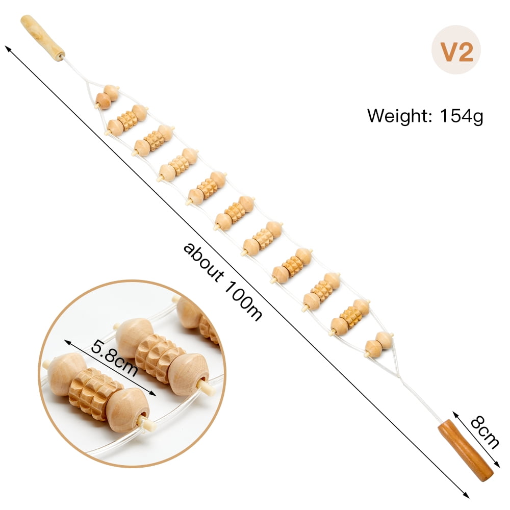 Wood Back Massage Roller Cellulite Massage Tools Massager for Body Neck ...