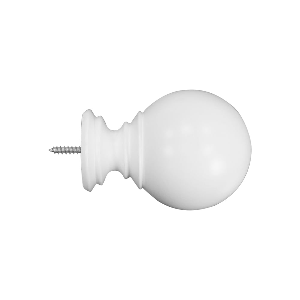 Wood Ball Finials in White for 1-3/8" Wood Pole (2-Pack) - Walmart.com