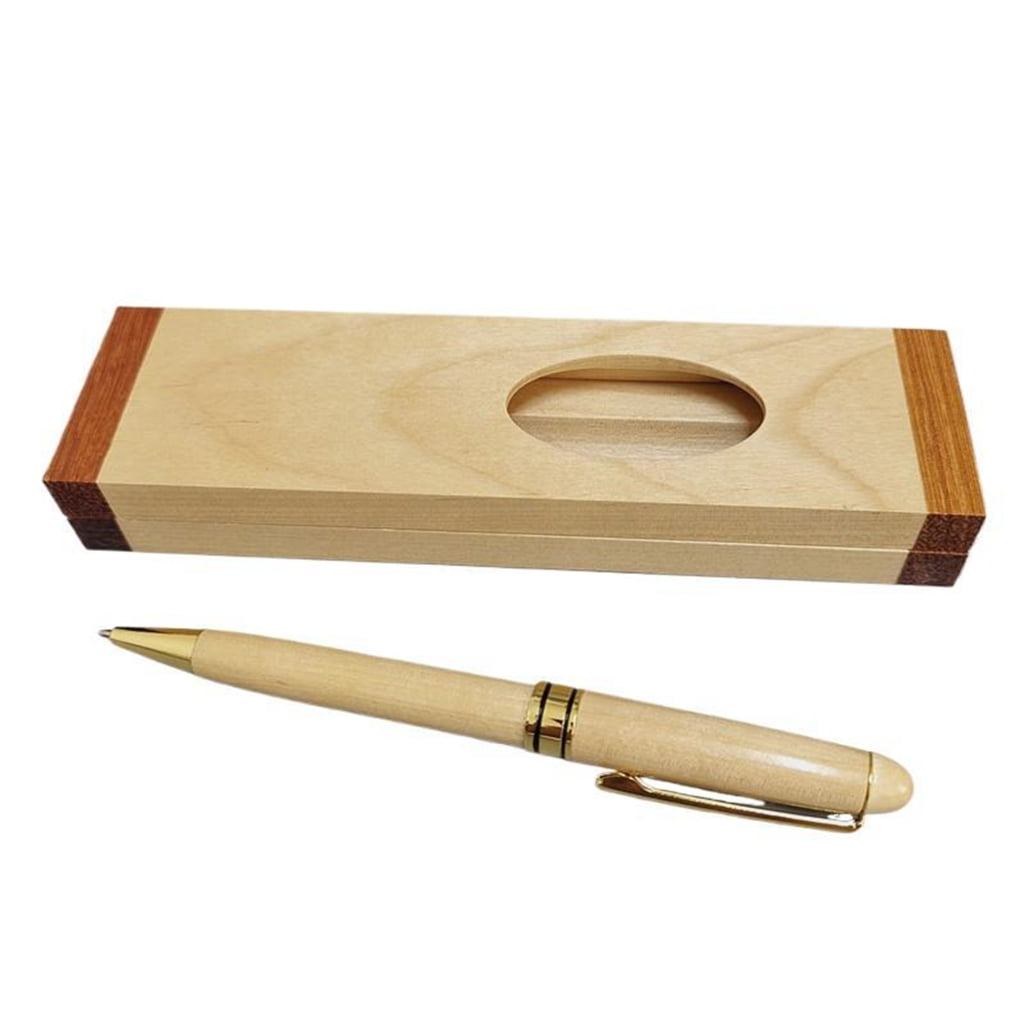 Wood Ballpoint Pen Set with Pencil Box Wood Ballpoint Pen Ergonomic ...