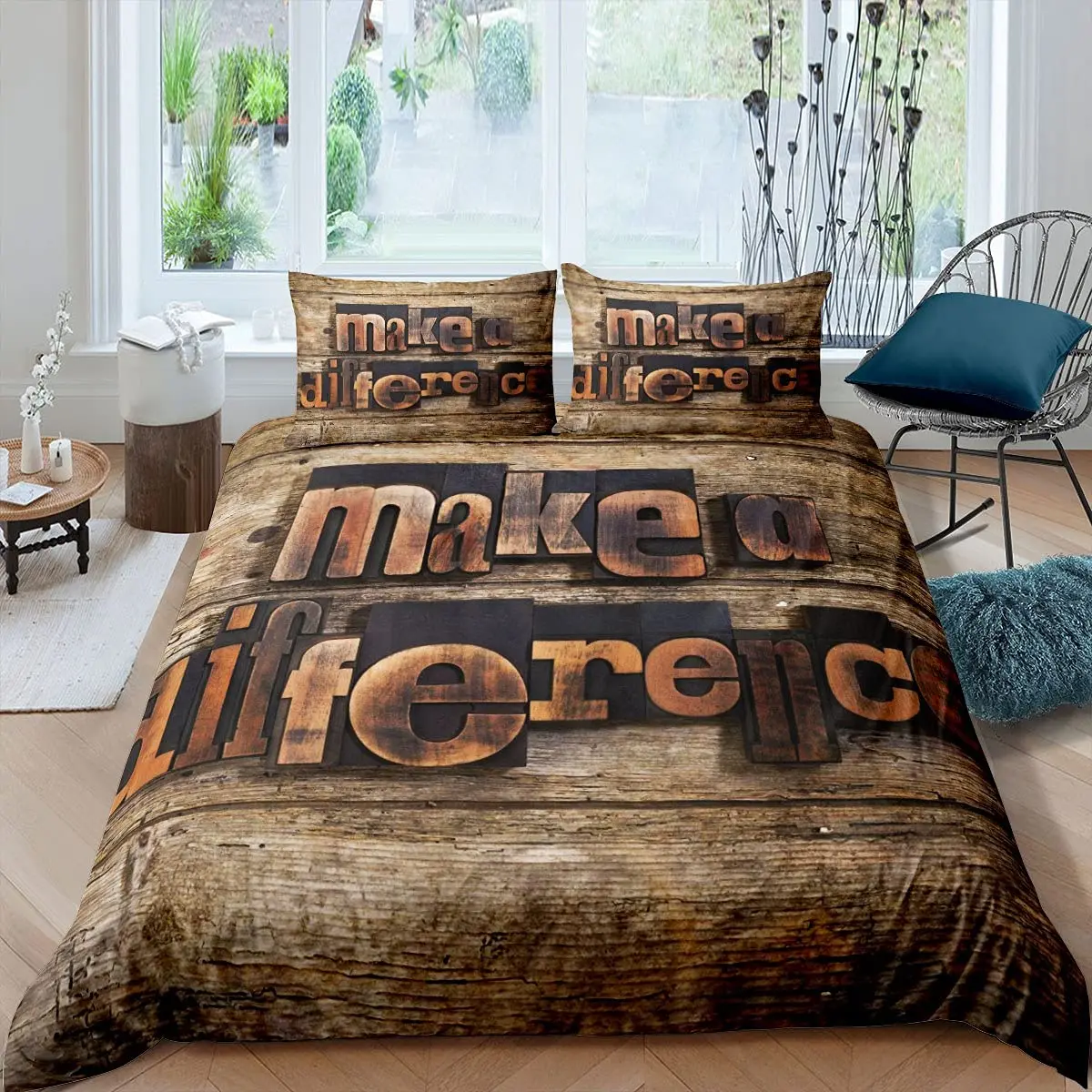 Wood Barn Door Duvet Cover Set Western King Size Rustic Bedding Set ...