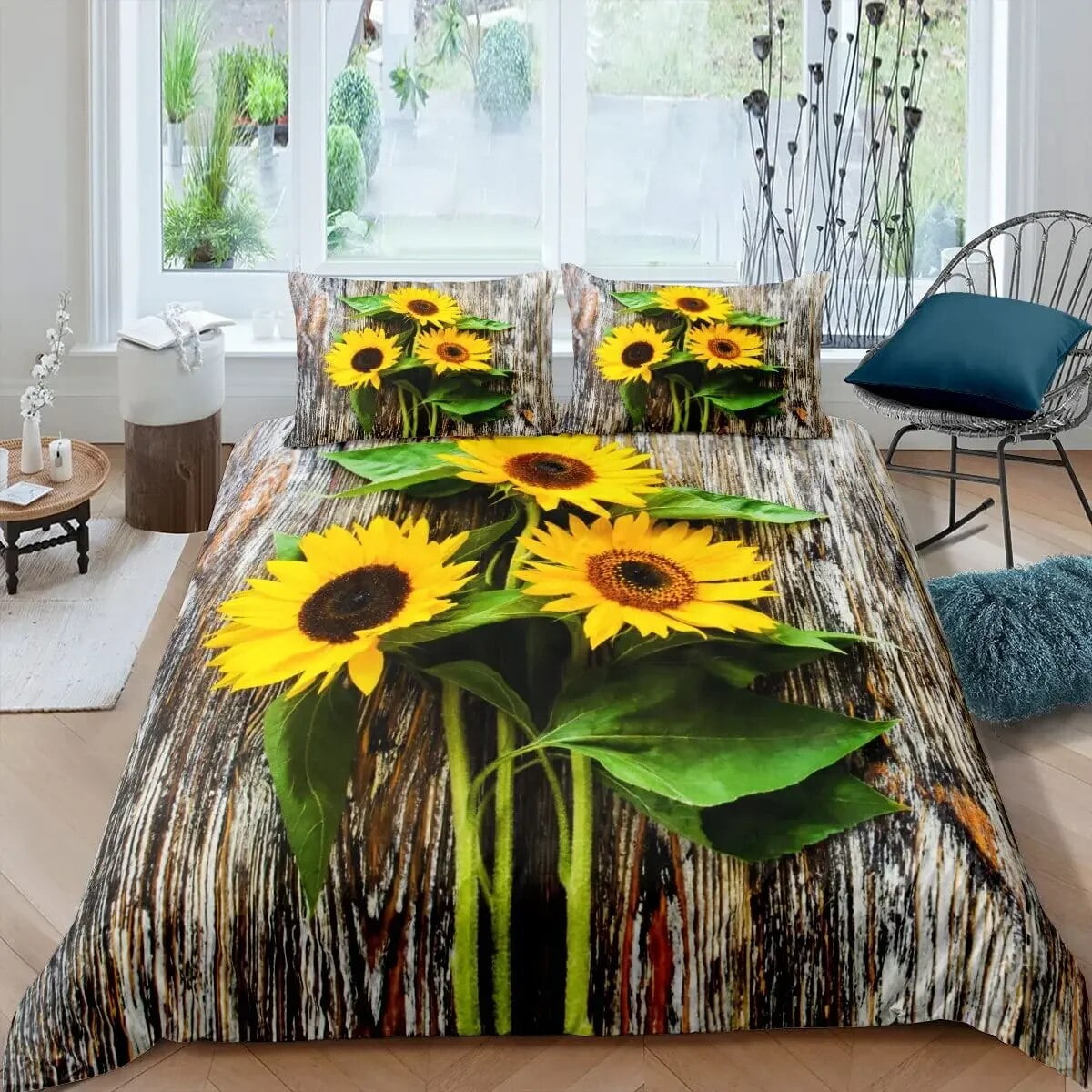 Wood Barn Door Duvet Cover Set Western King Size Rustic Bedding Set ...