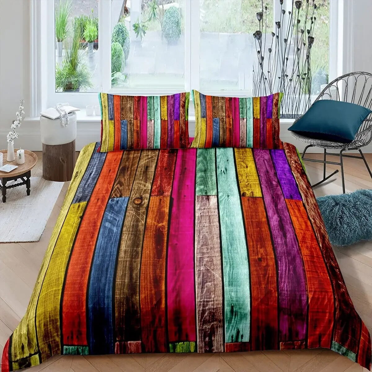 Wood Barn Door Duvet Cover Set Western King Size Rustic Bedding Set ...