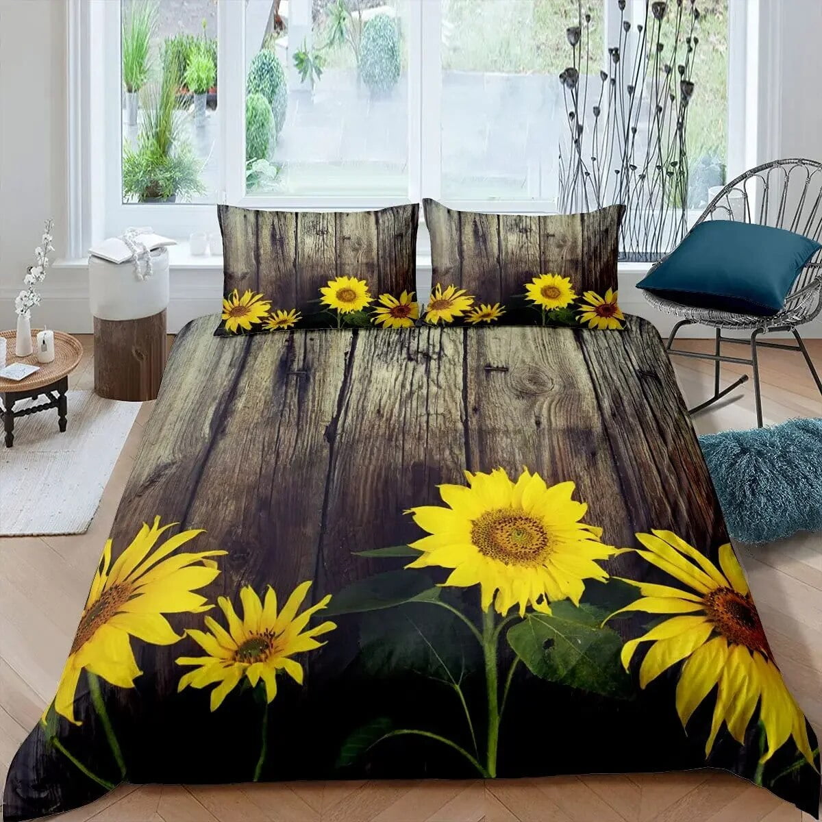 Wood Barn Door Duvet Cover Set Western King Size Rustic Bedding Set ...