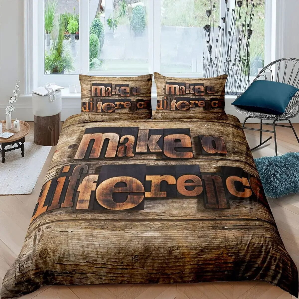 Wood Barn Door Duvet Cover Set Western King Size Rustic Bedding Set ...