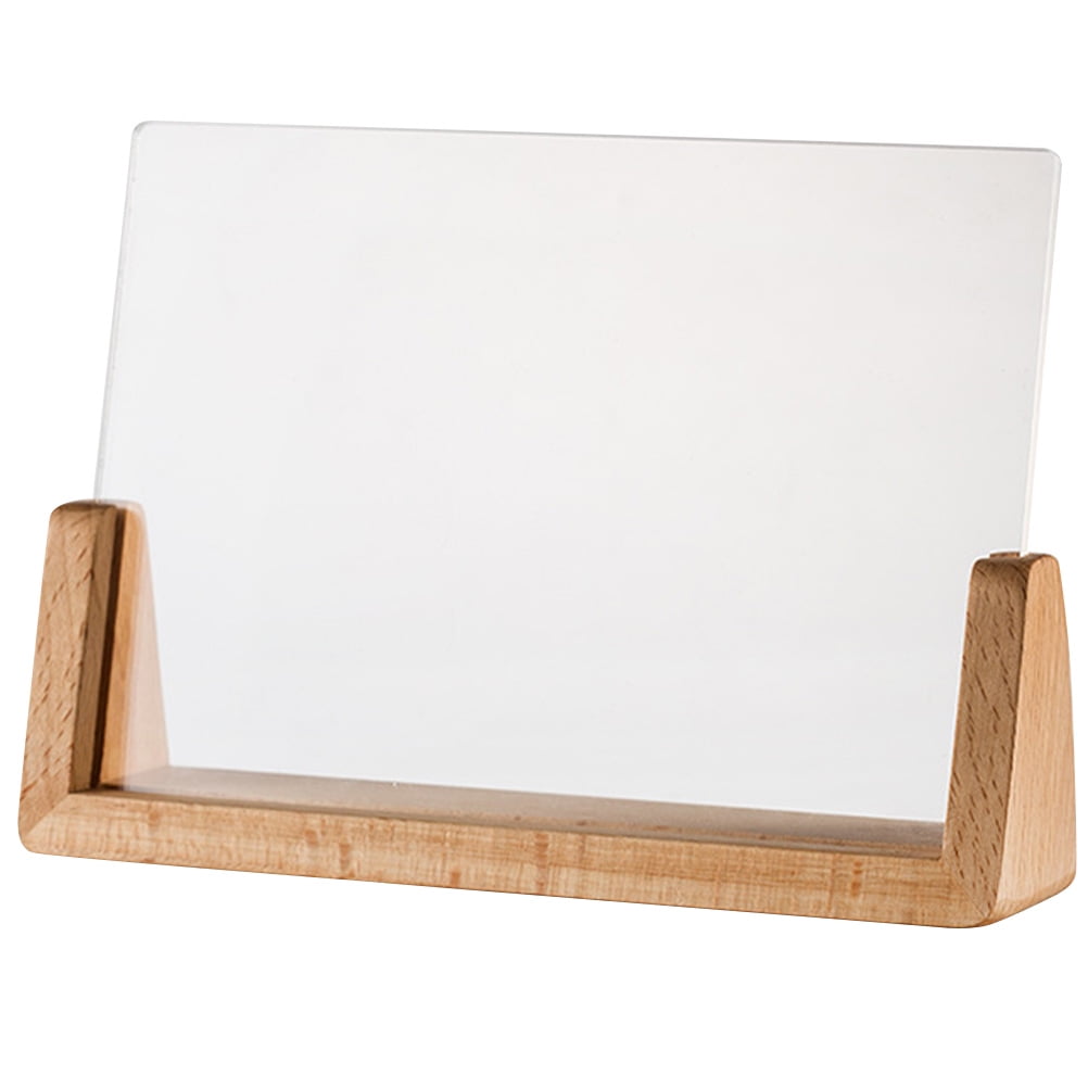 Wood Base Acrylic Cover Photo Frame Menu Rack Message Holder Photo ...