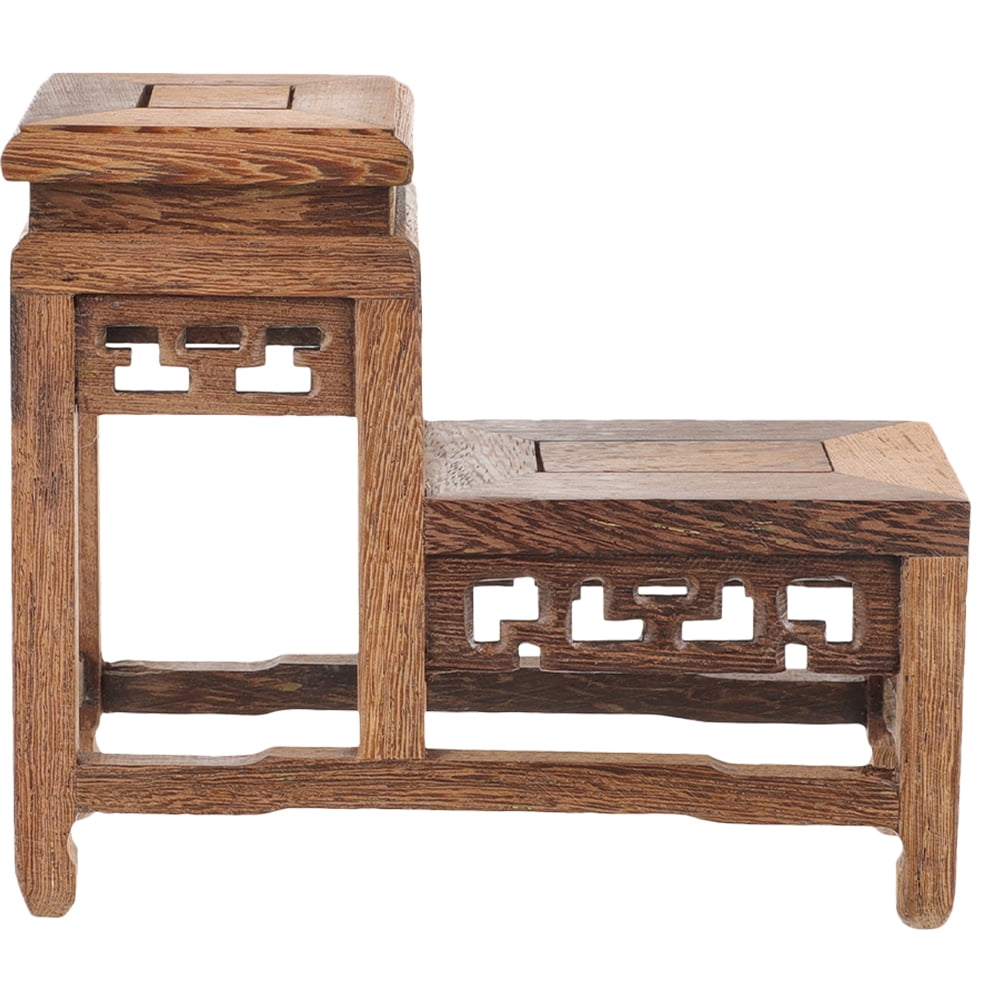 Wood Base Retro Small Vase Display Stand Vase Stand Figurine Display ...