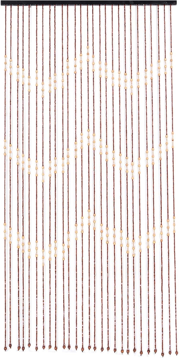 Wood Beaded Curtain Door String Bead Curtain for Doorways, 35" W x 68.9 ...
