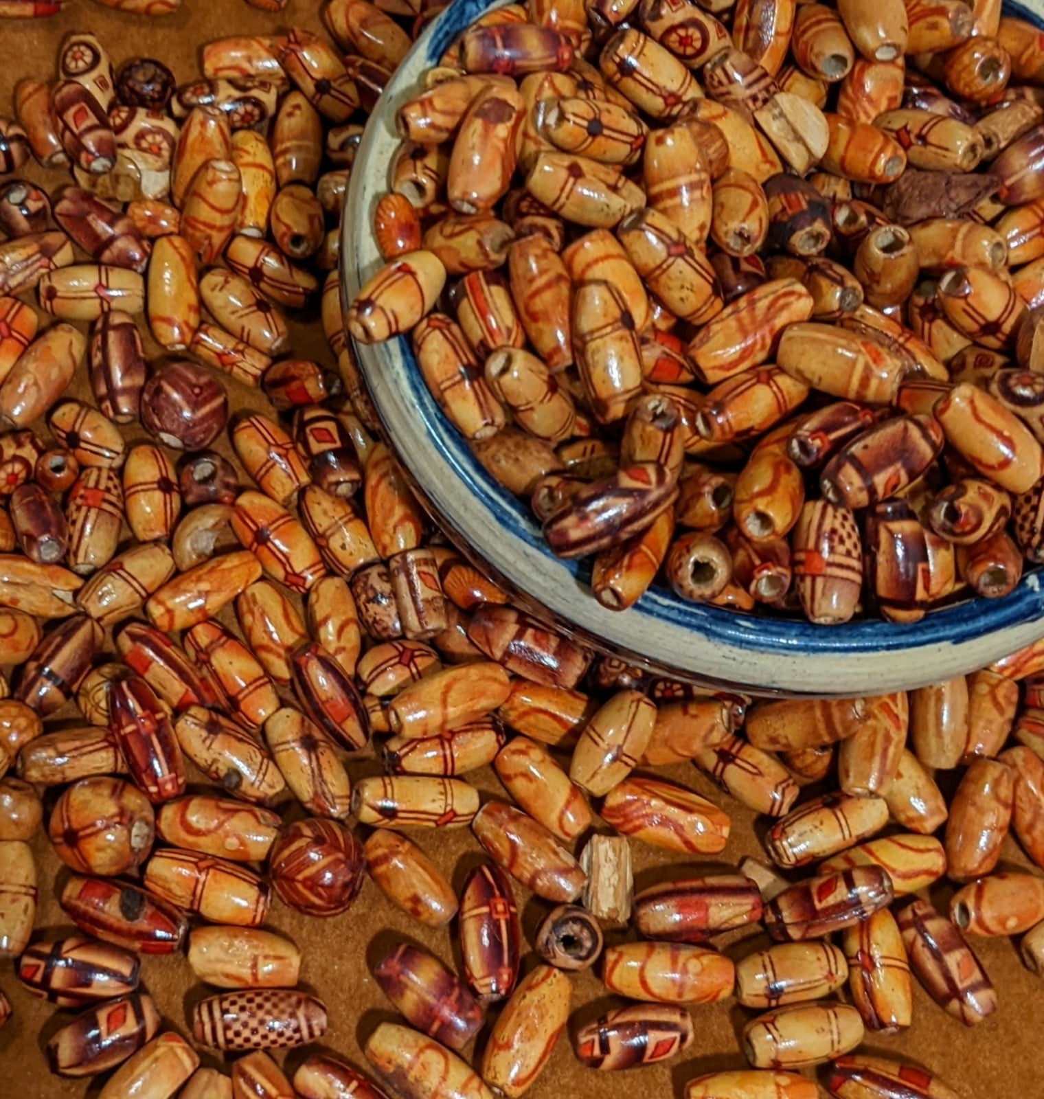 Wood Beads For Crafts, Large Brown Wooden Beads With Holes For Hair ...