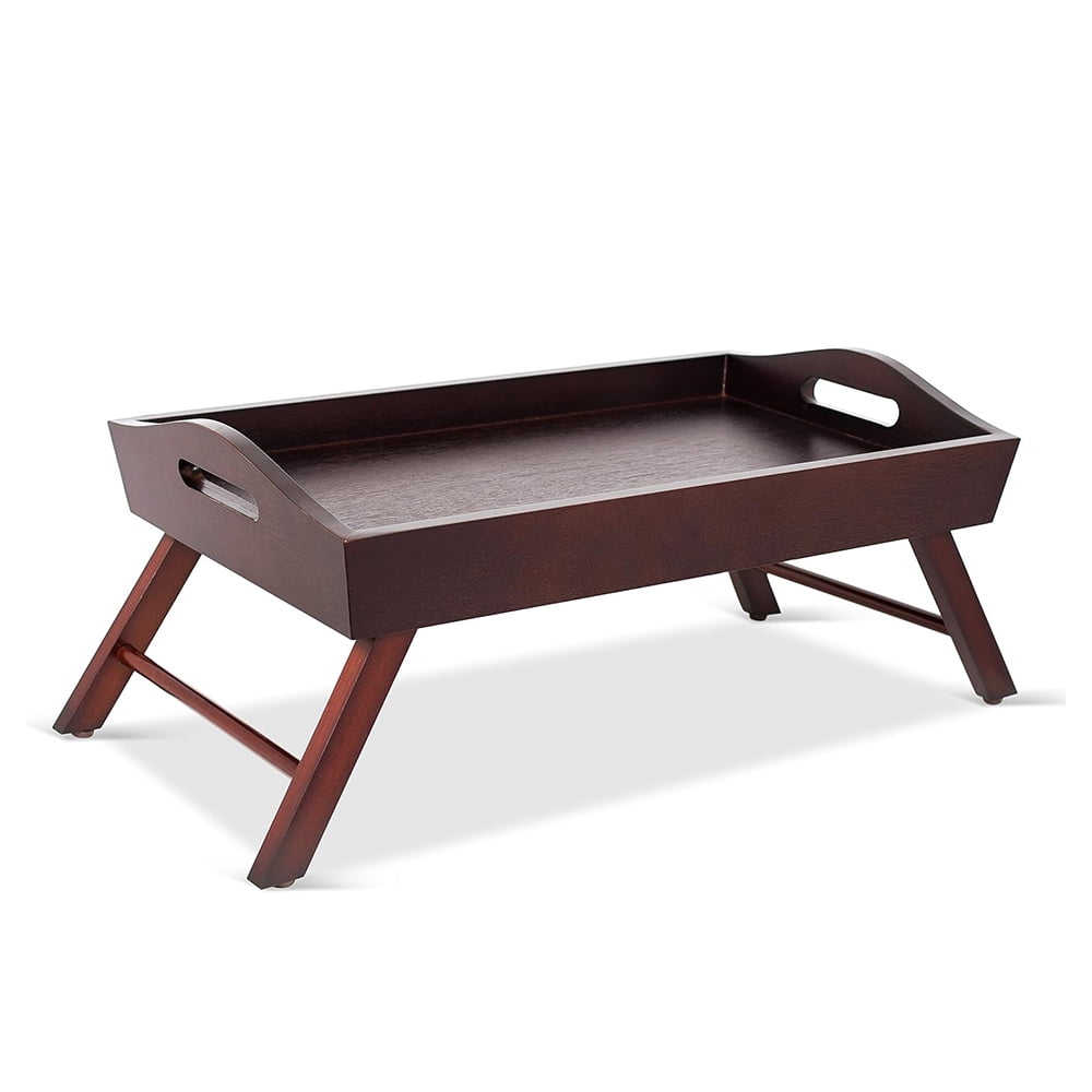 Wood Bed Tray - Versatile Wide Breakfast Serving Tray Lap Desk with ...