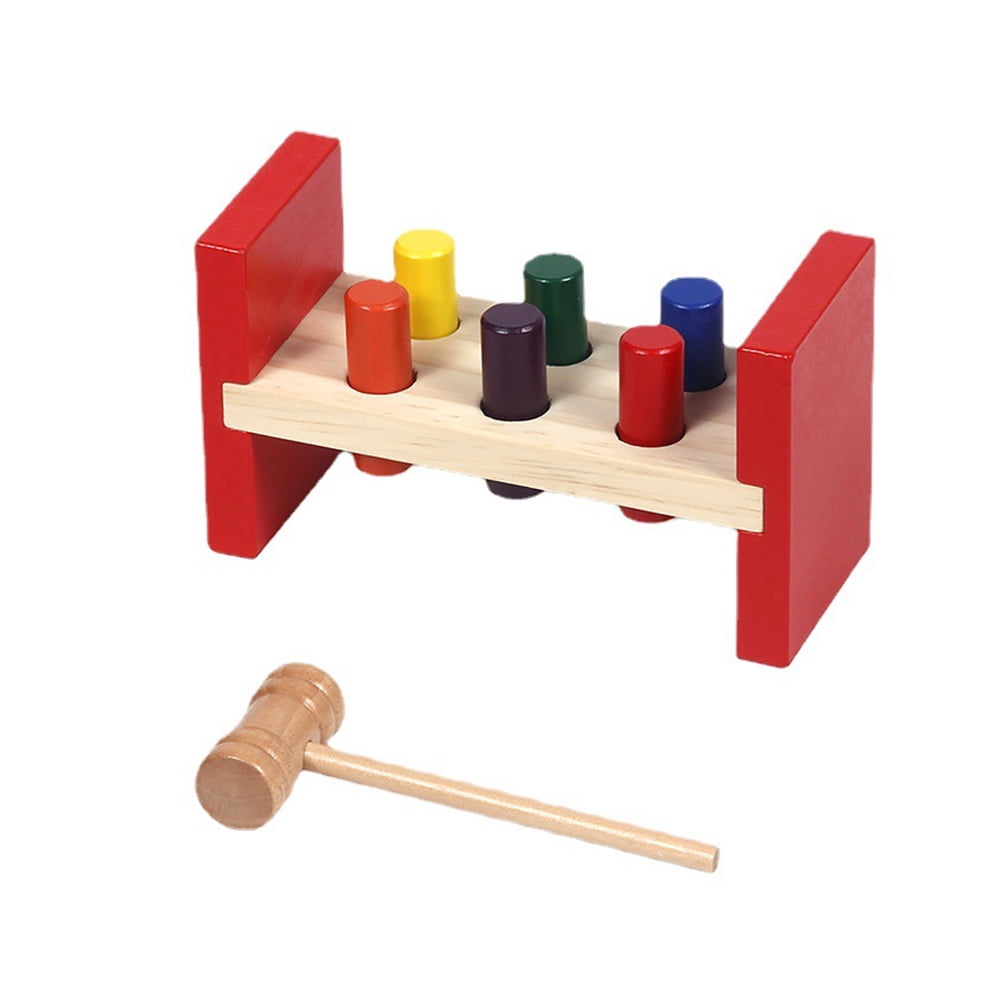 Wood Bench Wooden Toys Punch Drop Instruments Kids Workbench Children's ...