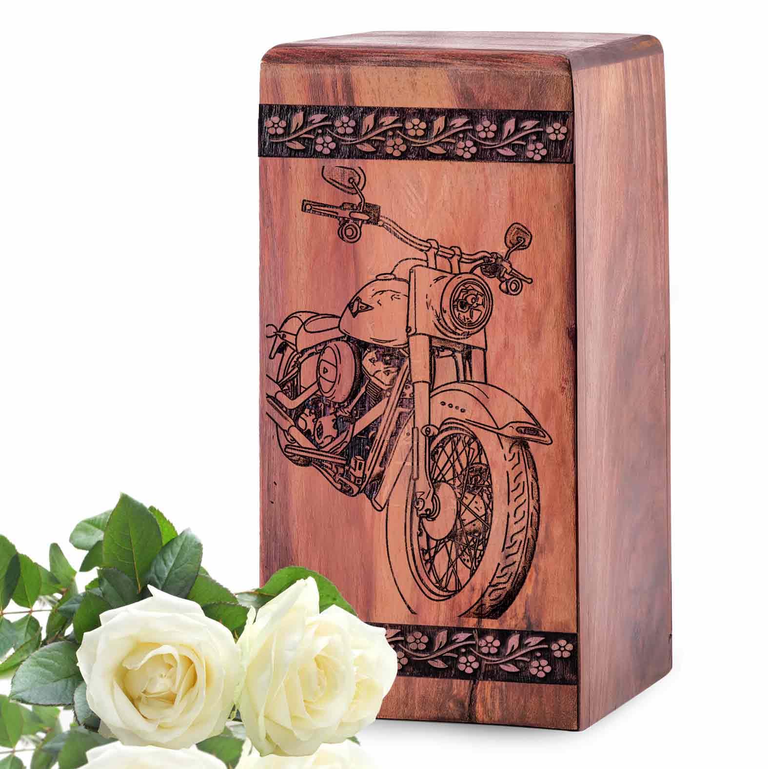 Wood Bike Urn - Wooden Motorbike Urns Theme For Human Ashes Adult ...