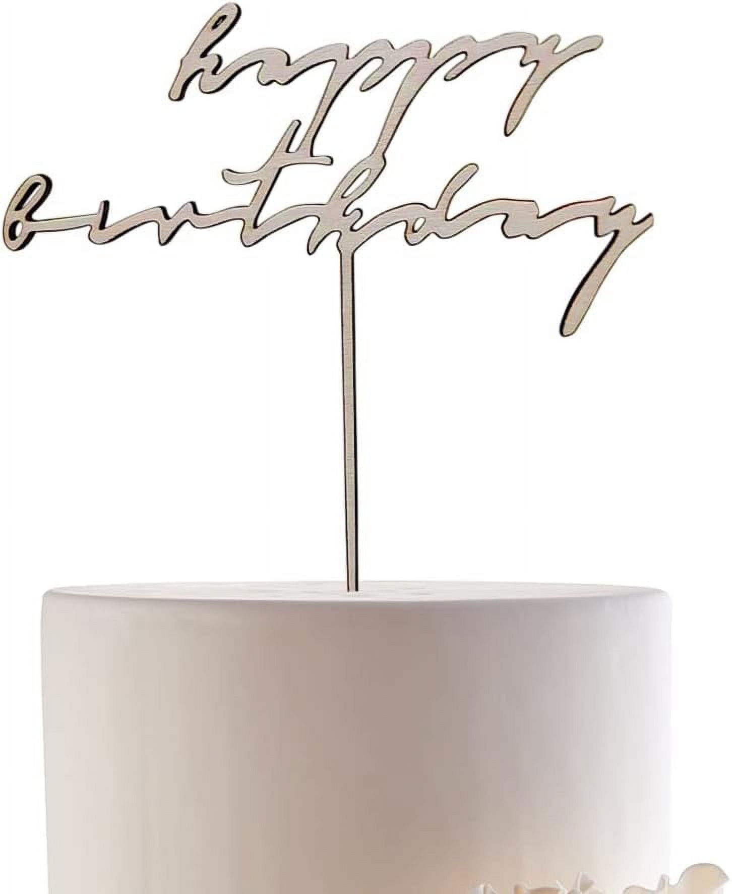 Wood Birthday Cake Topper - Happy Birthday Party Cake Toppers and ...