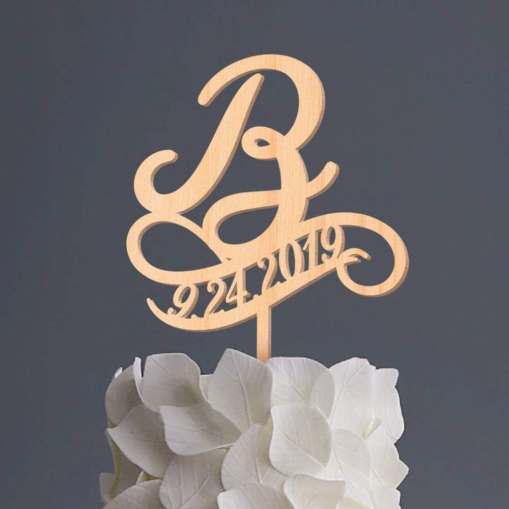 Wood Birthday Cake Topper with Initial,Best Cake Toppers for Party Cake ...