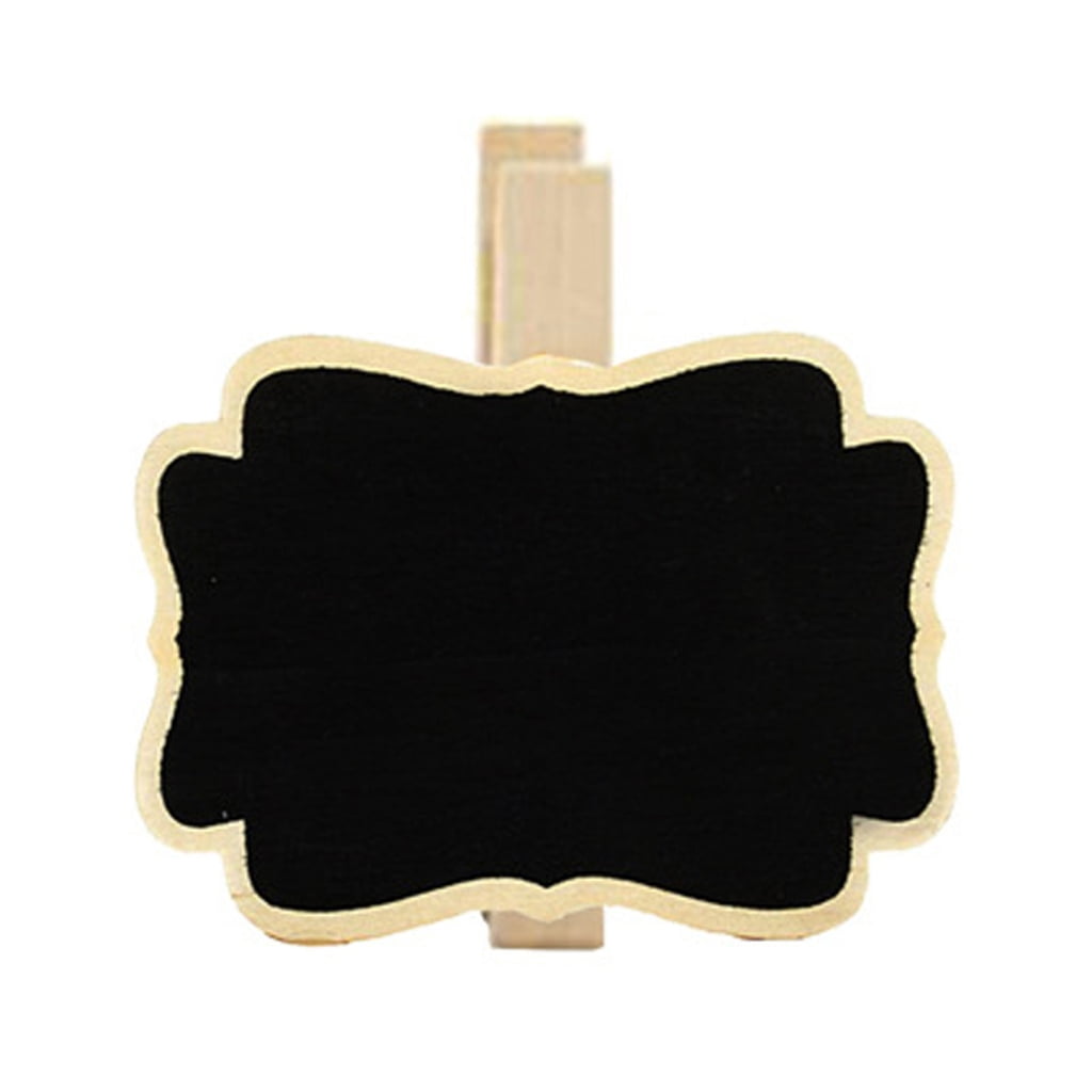 Wood Blackboard Clips Message Board Tag Signs with Pegs for Memos Notes ...