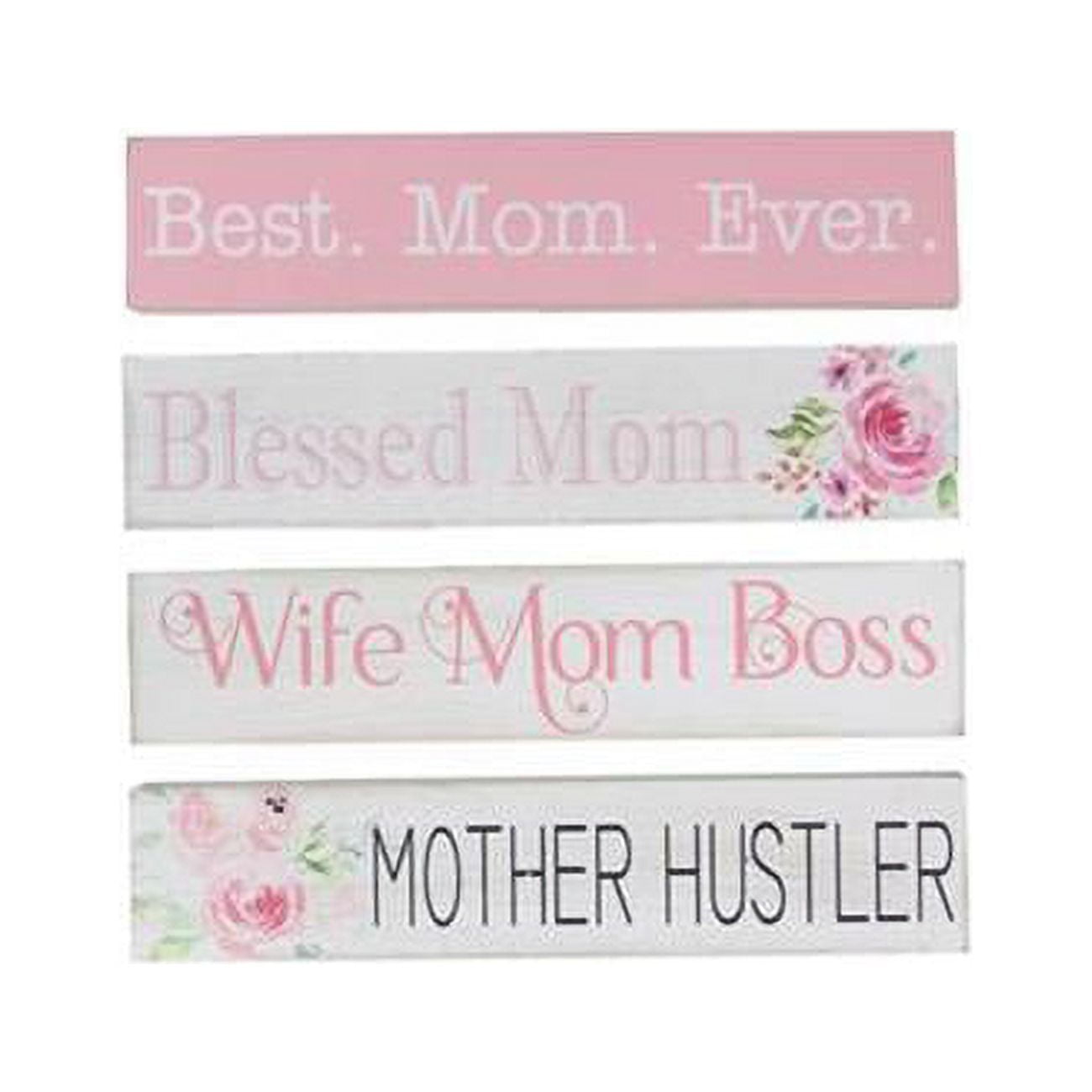 Wood Block Mom Sign, Assorted Color - 4 Piece - Walmart.com
