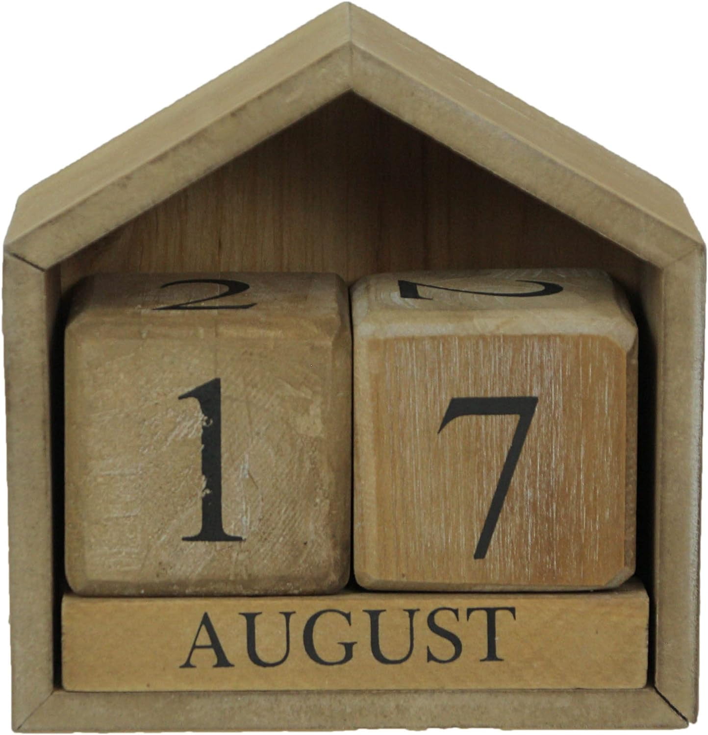 Wood Block Perpetual Calendar Office Desk Home Countertop Rustic ...