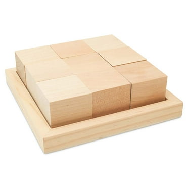 4" Large Wood Cubes, Pack of 5 Square Wood Block for DIY, Wooden Blocks ...