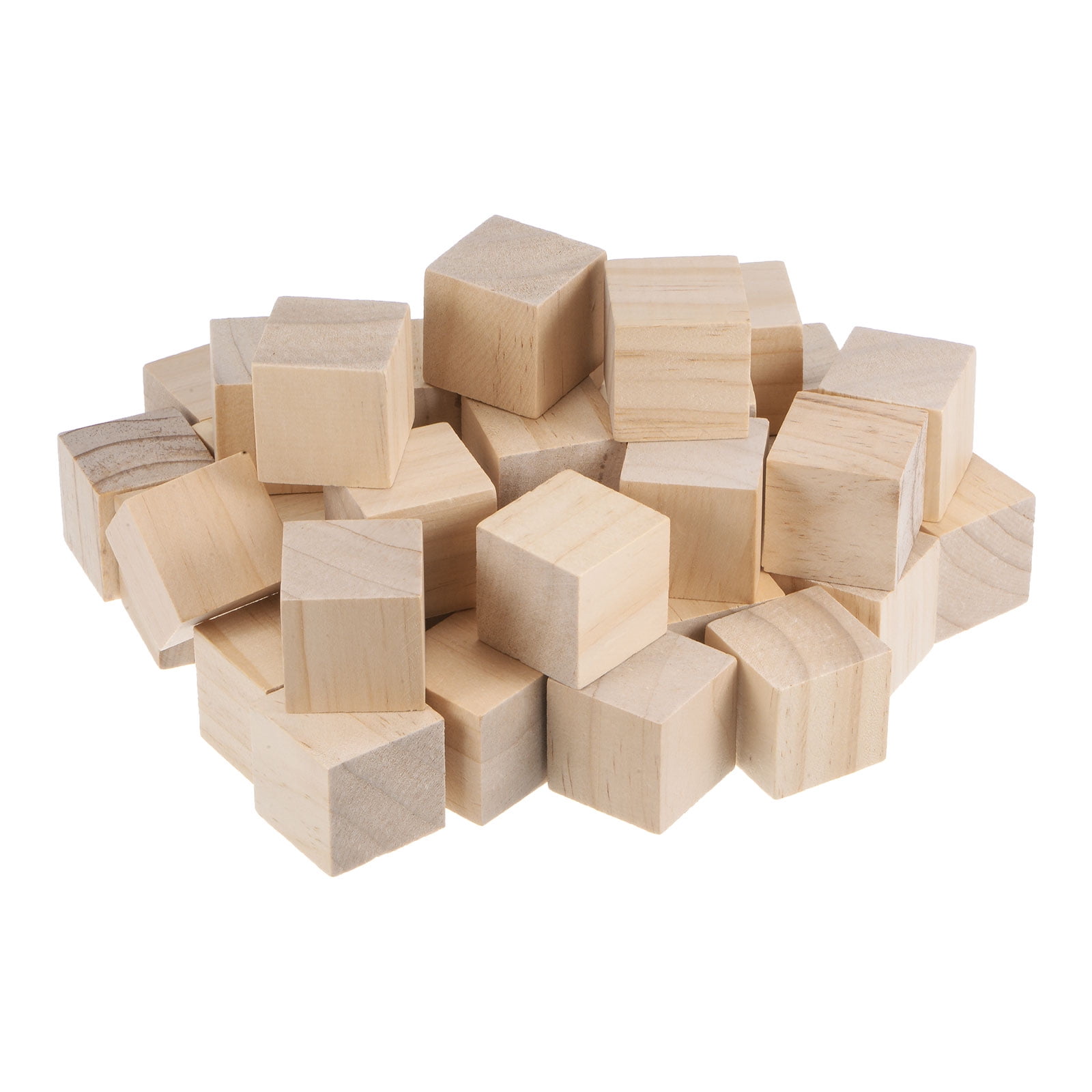 Wood Blocks for Crafts, 1 3/8 Inch Unfinished Wooden Cube Pine Wood ...