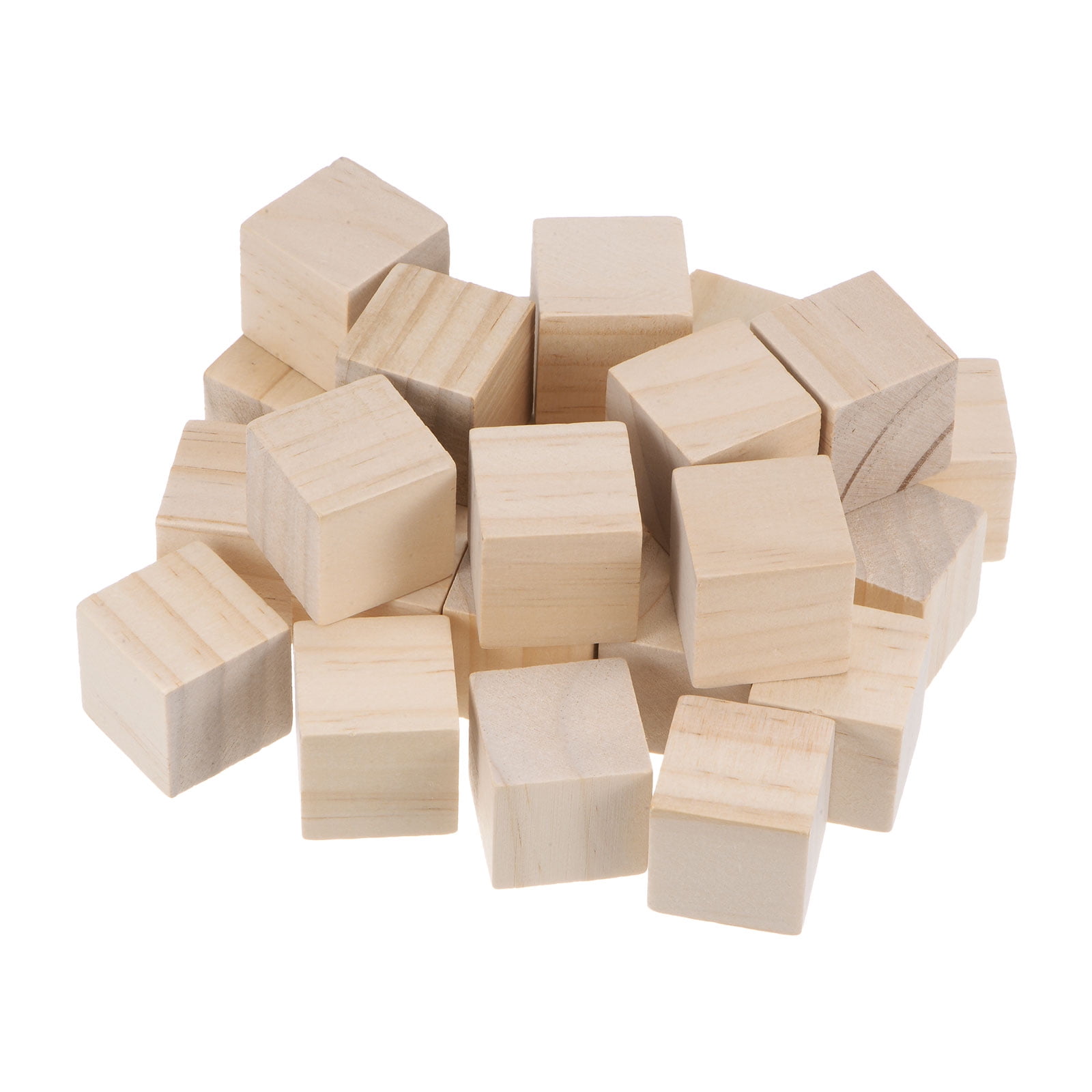 Wood Blocks for Crafts, 1 9/16 Inch Unfinished Wooden Cube Pine Wood ...