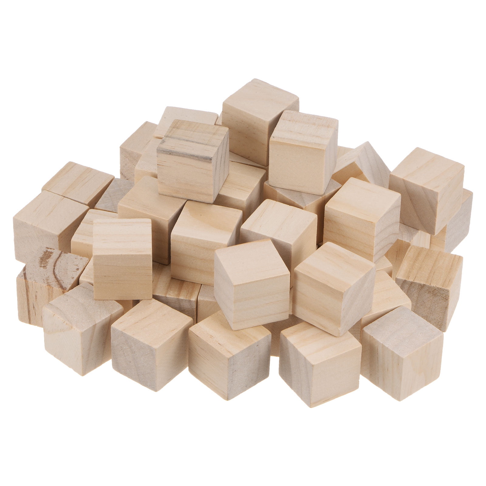 Wood Blocks for Crafts, 1 9/16 Inch Unfinished Wooden Cube Pine Wood ...