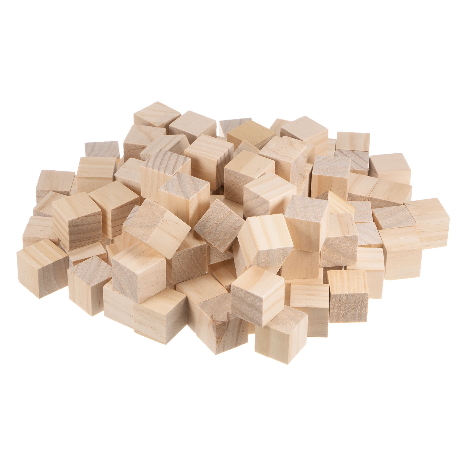 Wood Blocks for Crafts, 1 Inch Unfinished Wooden Cube Pine Wood Block ...
