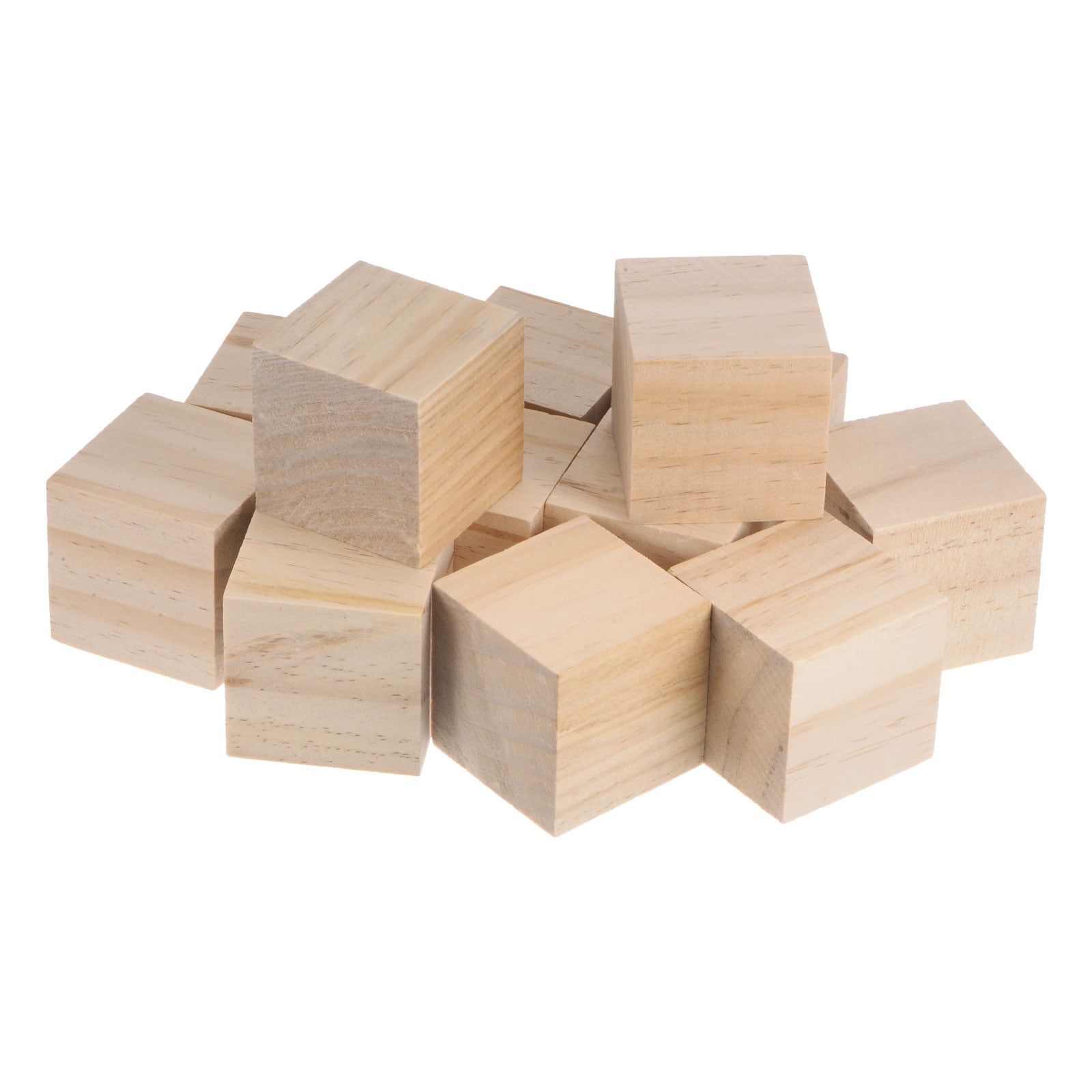 Wood Blocks for Crafts, 2 Inch Unfinished Wooden Cube Pine Wood Block ...