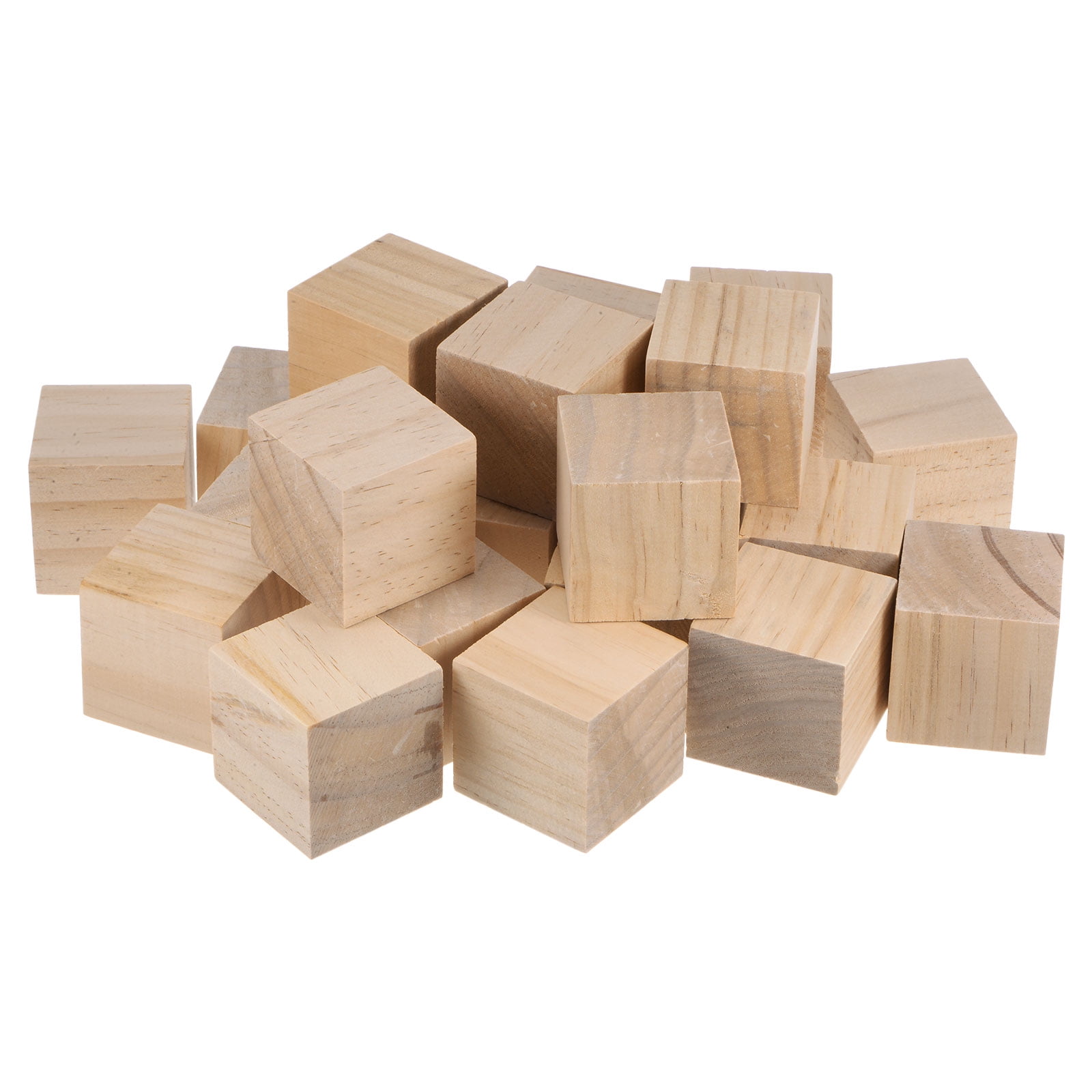Wood Blocks for Crafts, 2 Inch Unfinished Wooden Cube Pine Wood Block ...