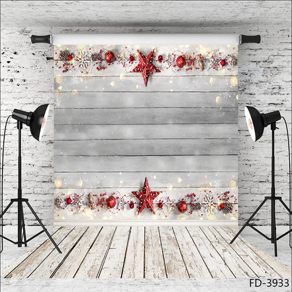Wood Board Floor Wall Red Star Xmas Photoph Shooting Photography ...