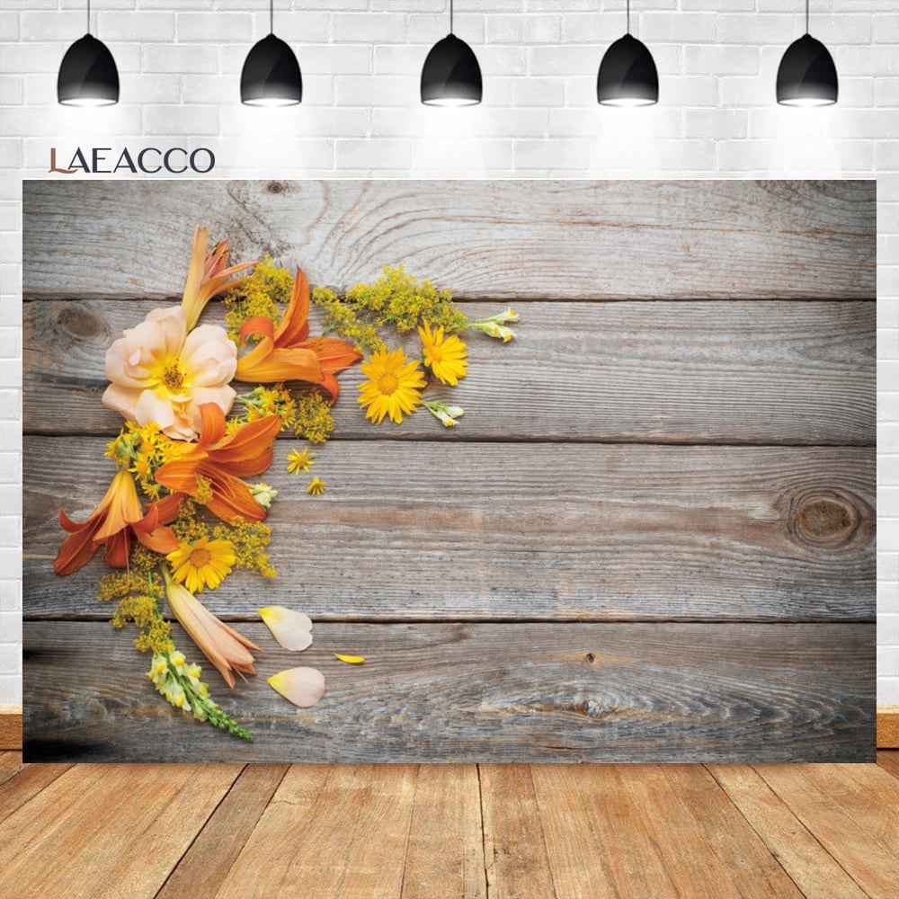 Wood Board Floral Backdrop Purple Flowers Plank Wedding Birthday Party ...